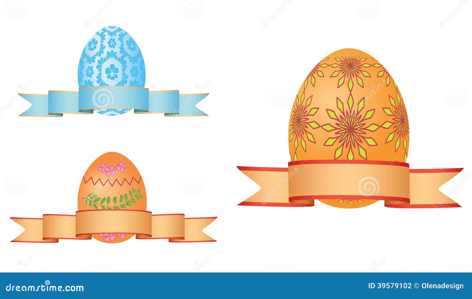 Easter Eggs with Ribbons - Vector Stock Vector - Illustration of symbol ...