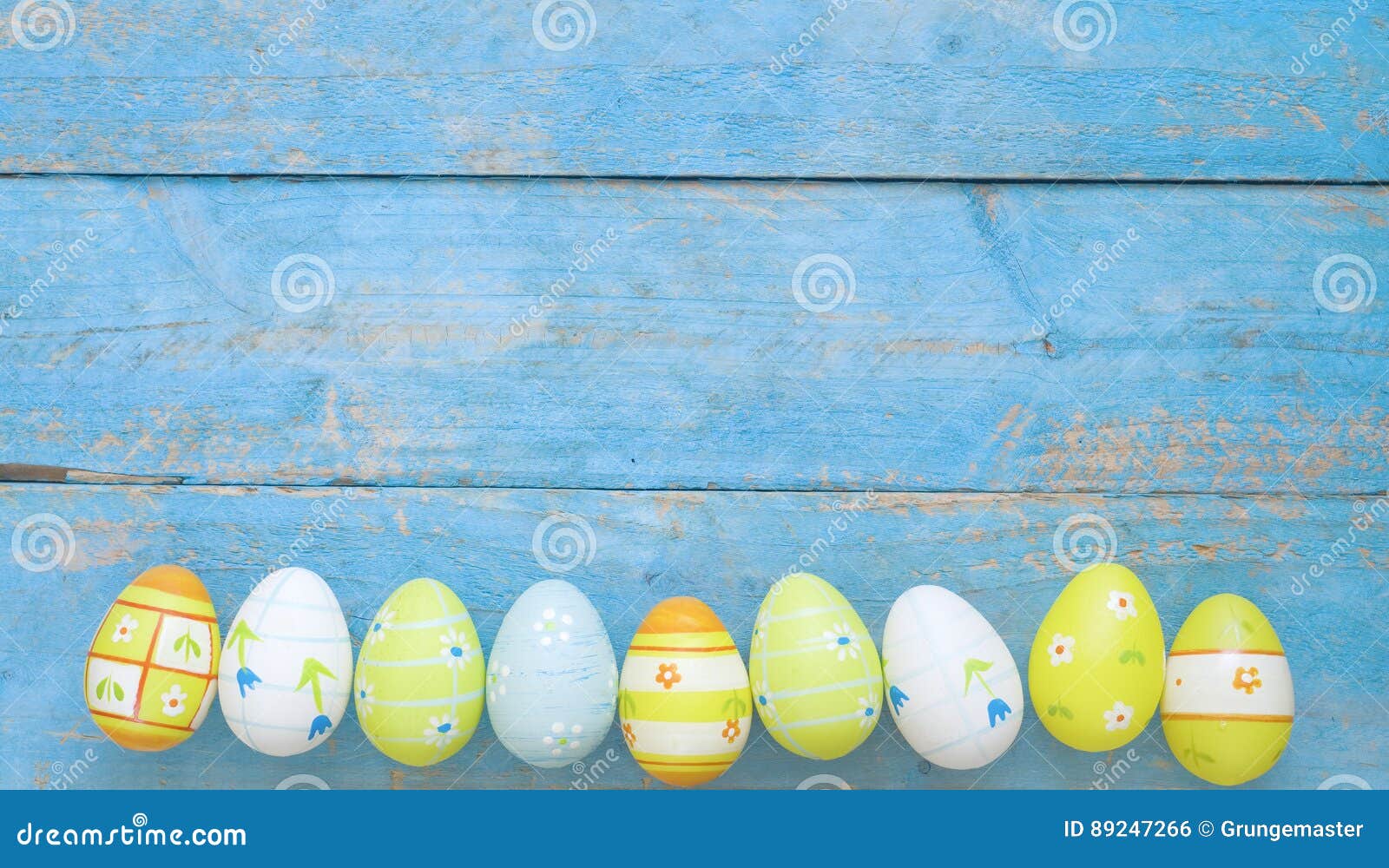 Easter eggs in a row stock photo. Image of eggs, copy - 89247266