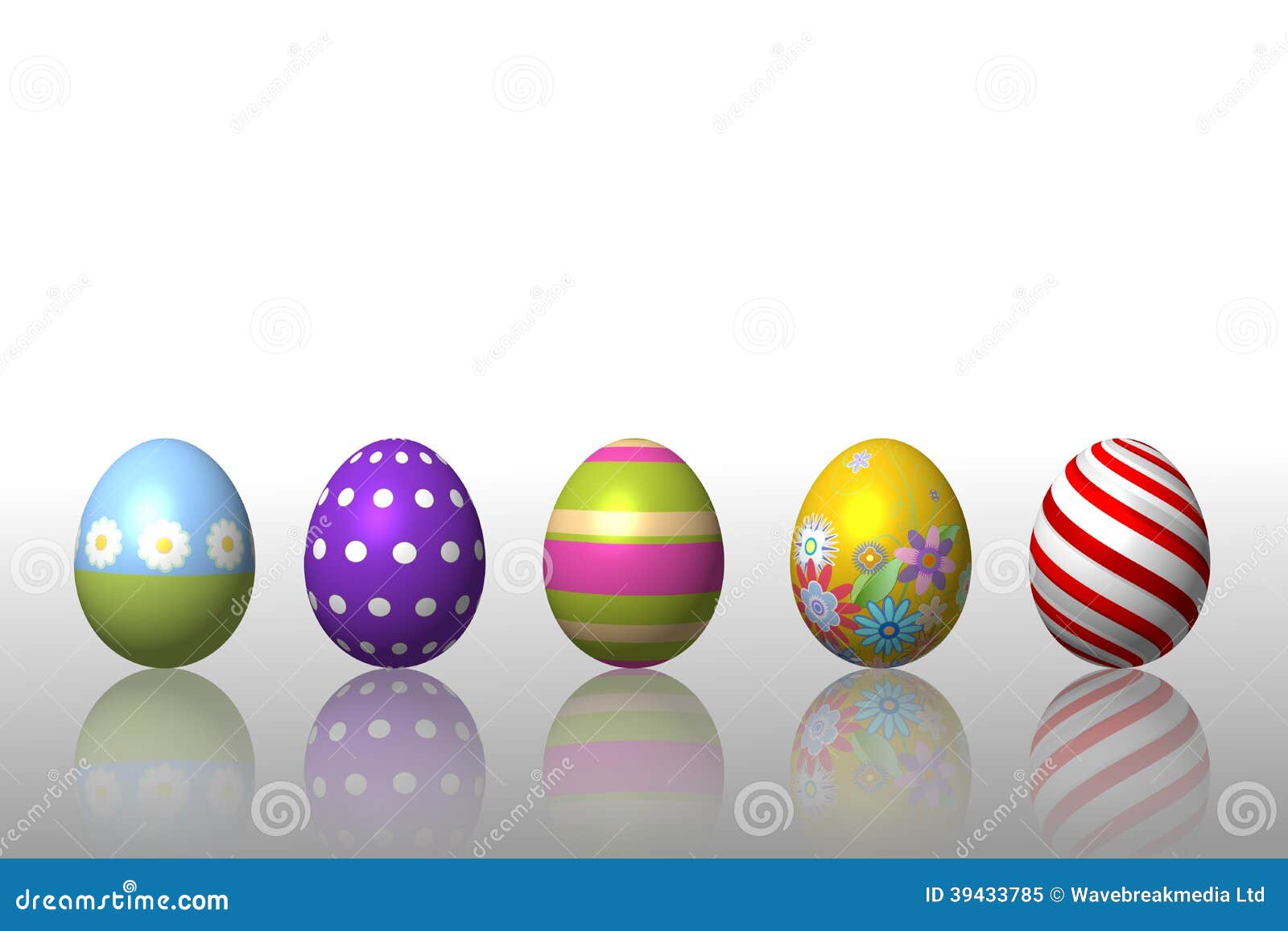 Easter eggs in a row stock illustration. Illustration of easter - 39433785