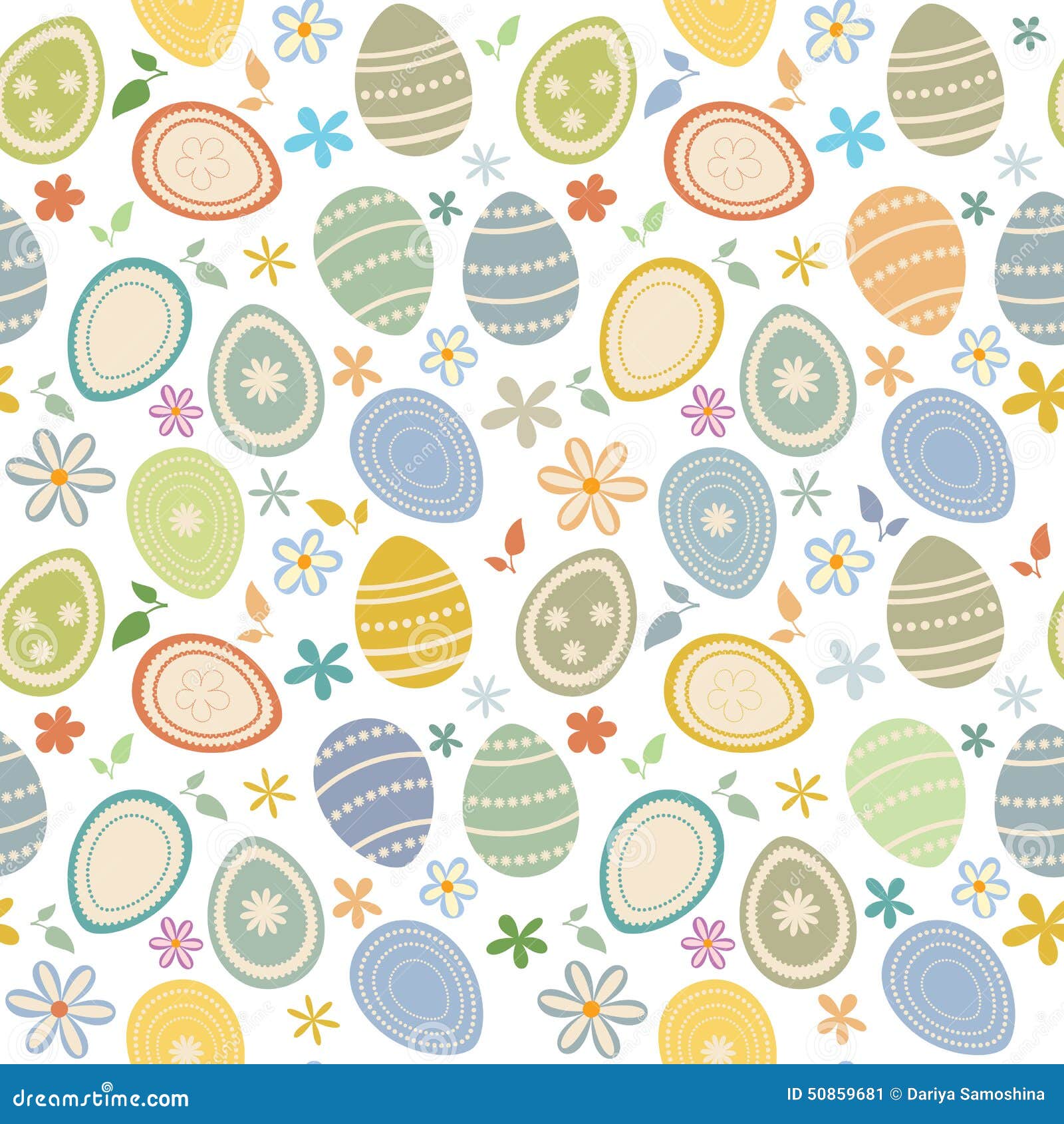 Easter Eggs Seamless Pattern Stock Vector - Illustration of decoration ...