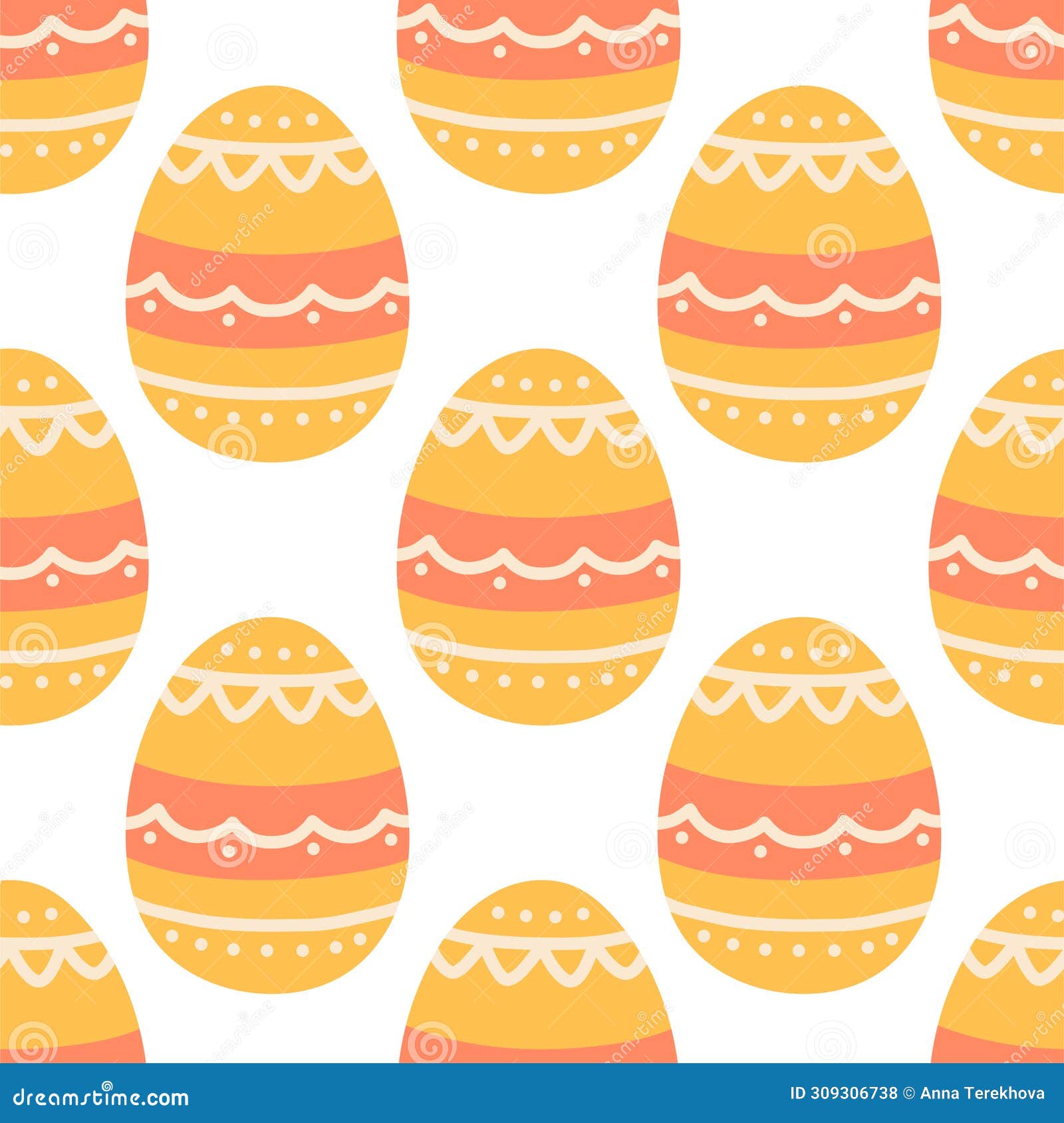 Easter Eggs Seamless Pattern, Easter Symbol, Decorative Vector Elements. Easter Colored Eggs ...