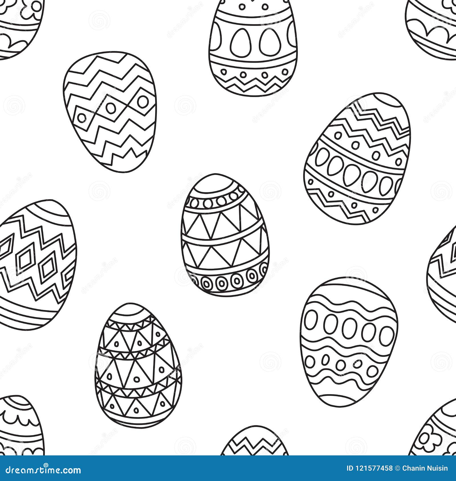 Easter Eggs Seamless Pattern Vector Repeat Wallpaper Tile Background ...