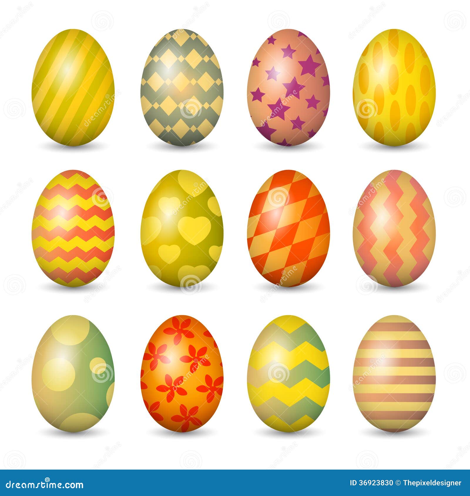 Easter eggs set. Colorful stock vector. Illustration of purple - 36923830