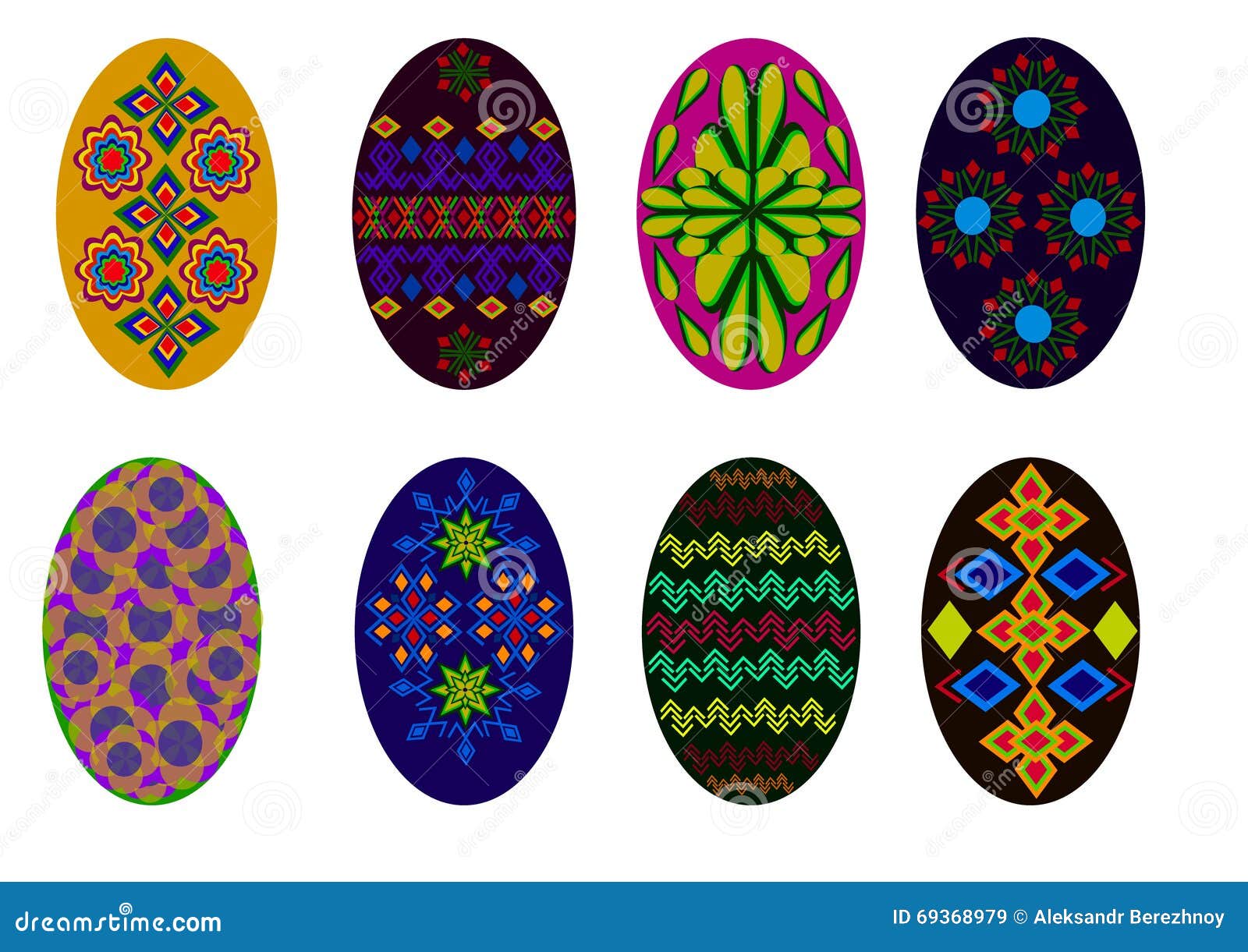 Easter eggs stock vector. Illustration of tracery, geometric - 69368979