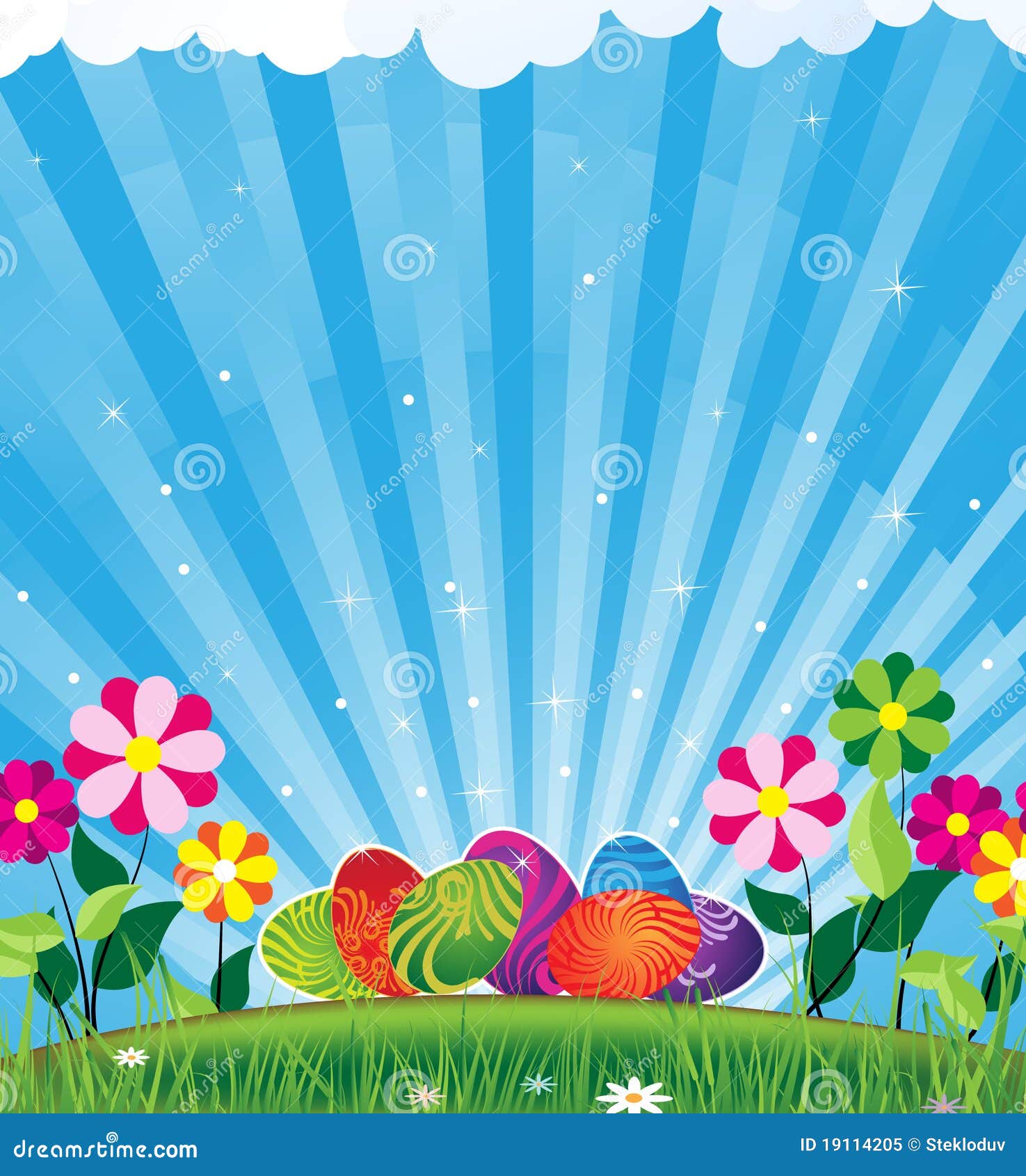Easter eggs and shine stock vector. Illustration of elements - 19114205