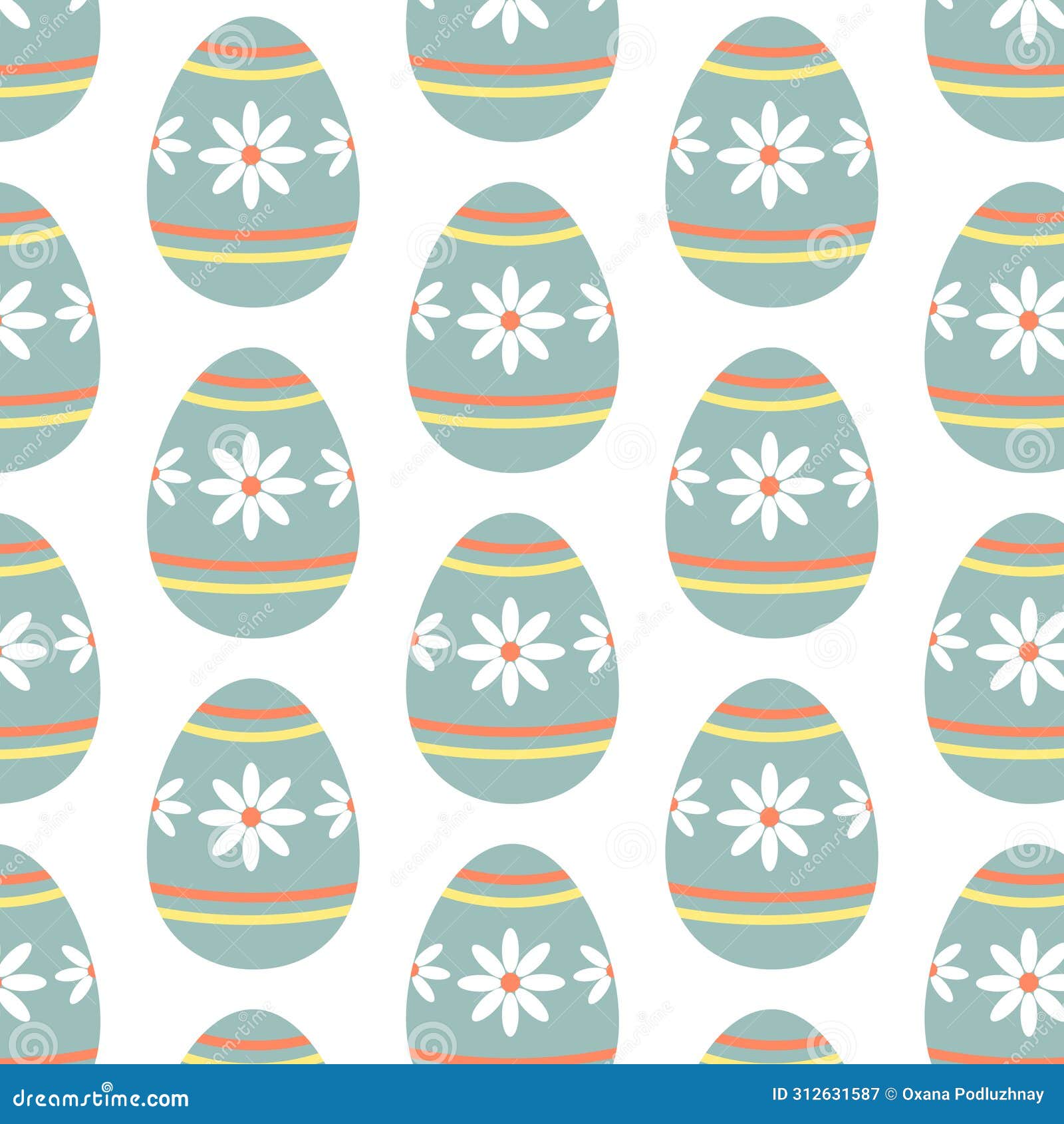 Easter Eggs Simple Seamless Pattern. Easter Eggs, Easter Symbol, Decorative Vector Elements ...