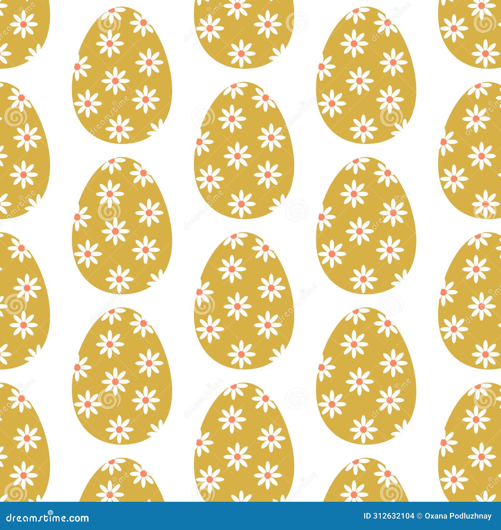 Easter Eggs Simple Seamless Pattern. Easter Eggs, Easter Symbol, Decorative Vector Elements ...