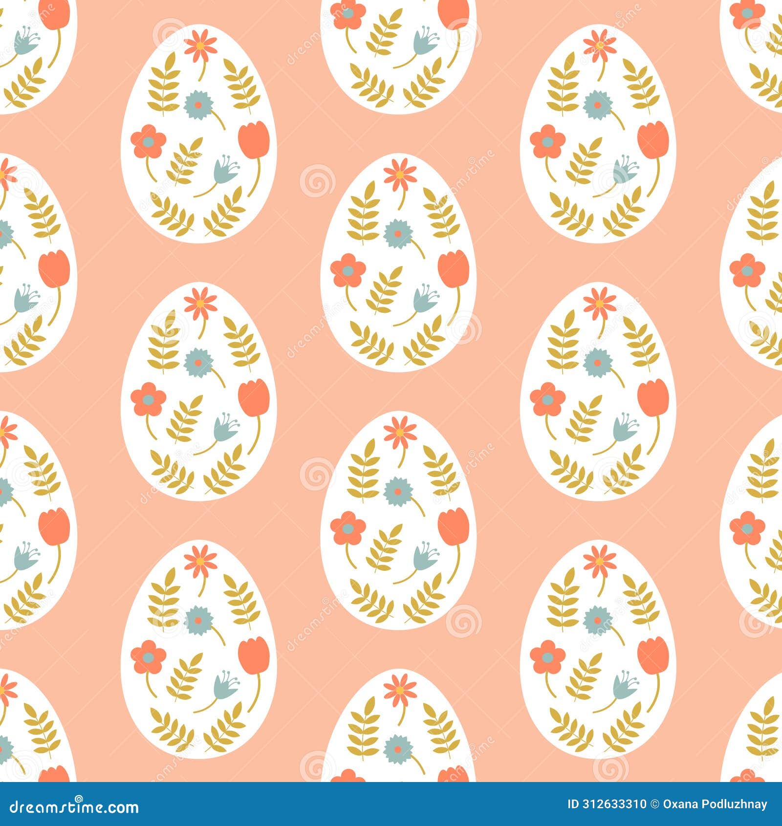 Easter Eggs Simple Seamless Pattern. Easter Eggs, Easter Symbol, Decorative Vector Elements ...