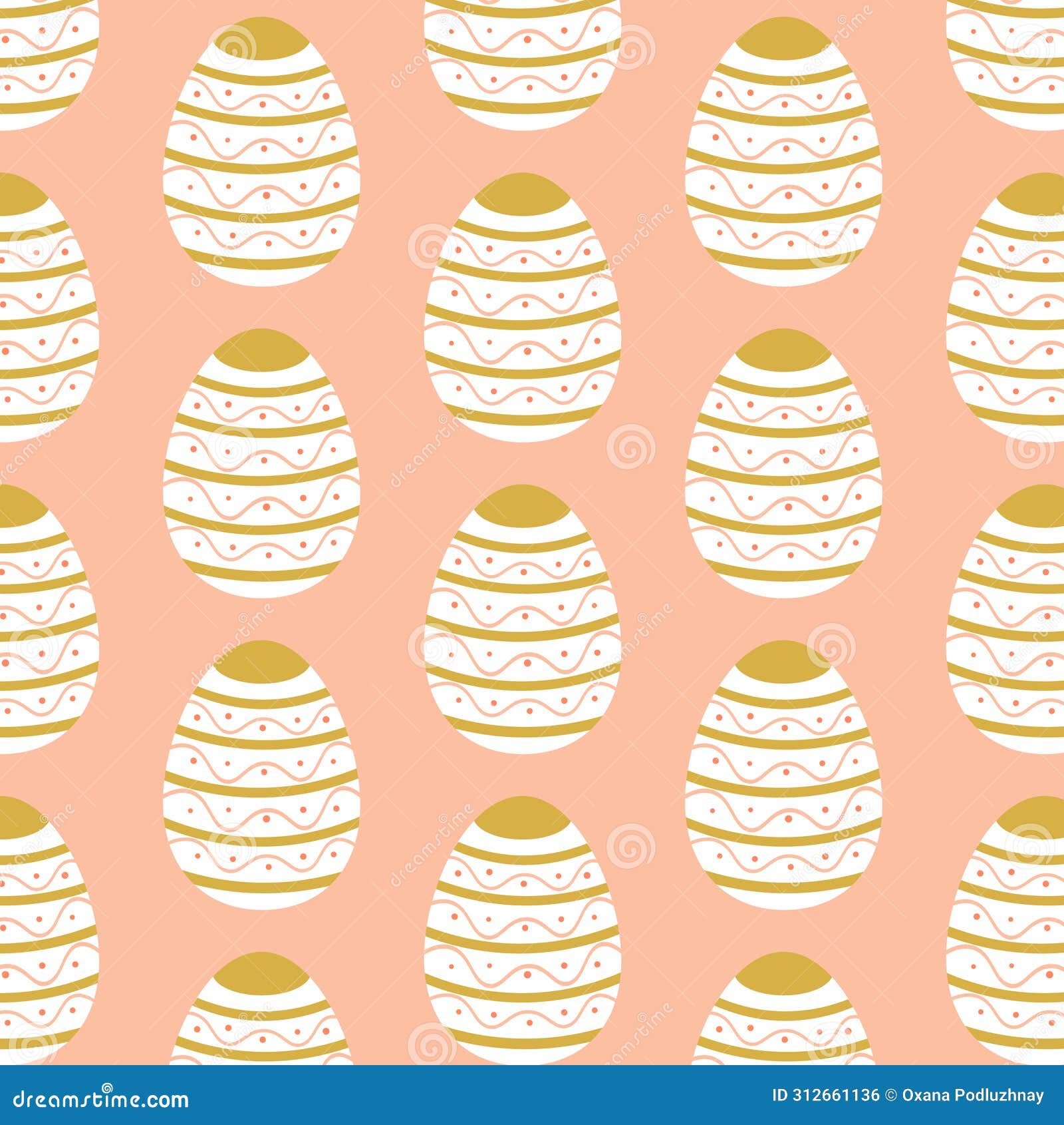 Easter Eggs Simple Seamless Pattern. Easter Eggs, Easter Symbol, Decorative Vector Elements ...