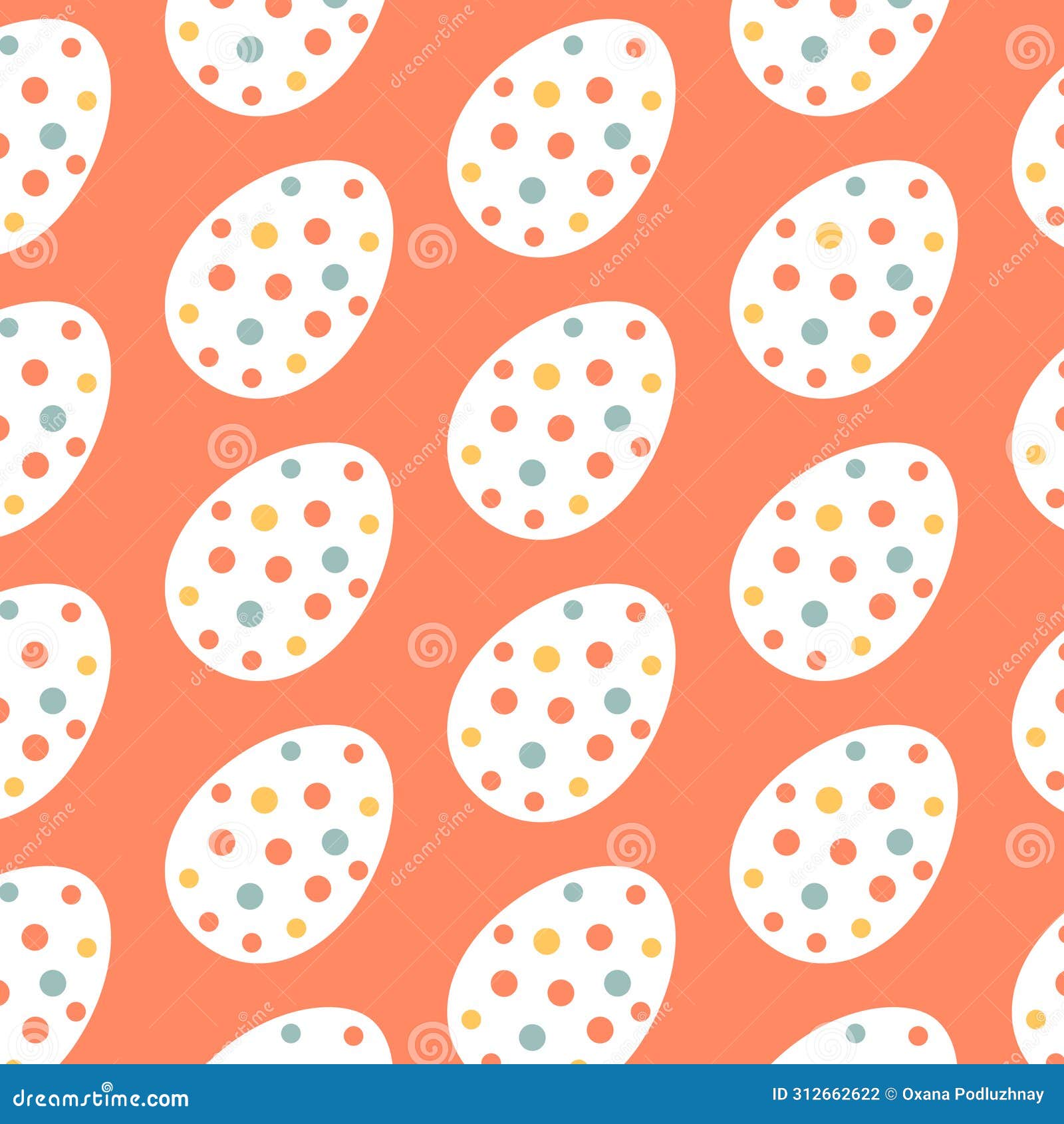Easter Eggs Simple Seamless Pattern. Easter Eggs, Easter Symbol, Decorative Vector Elements ...
