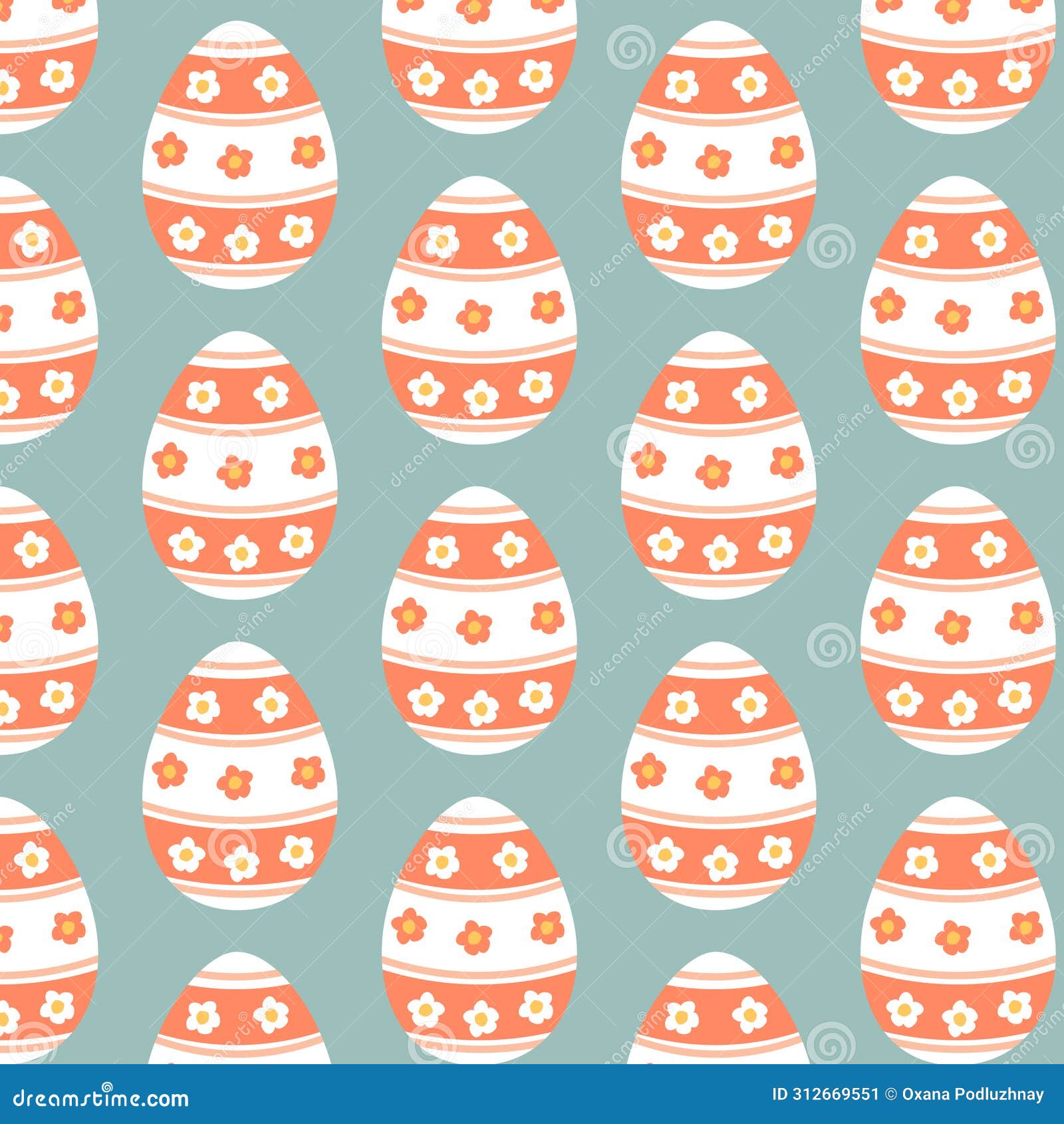 Easter Eggs Simple Seamless Pattern. Easter Eggs, Easter Symbol, Decorative Vector Elements ...