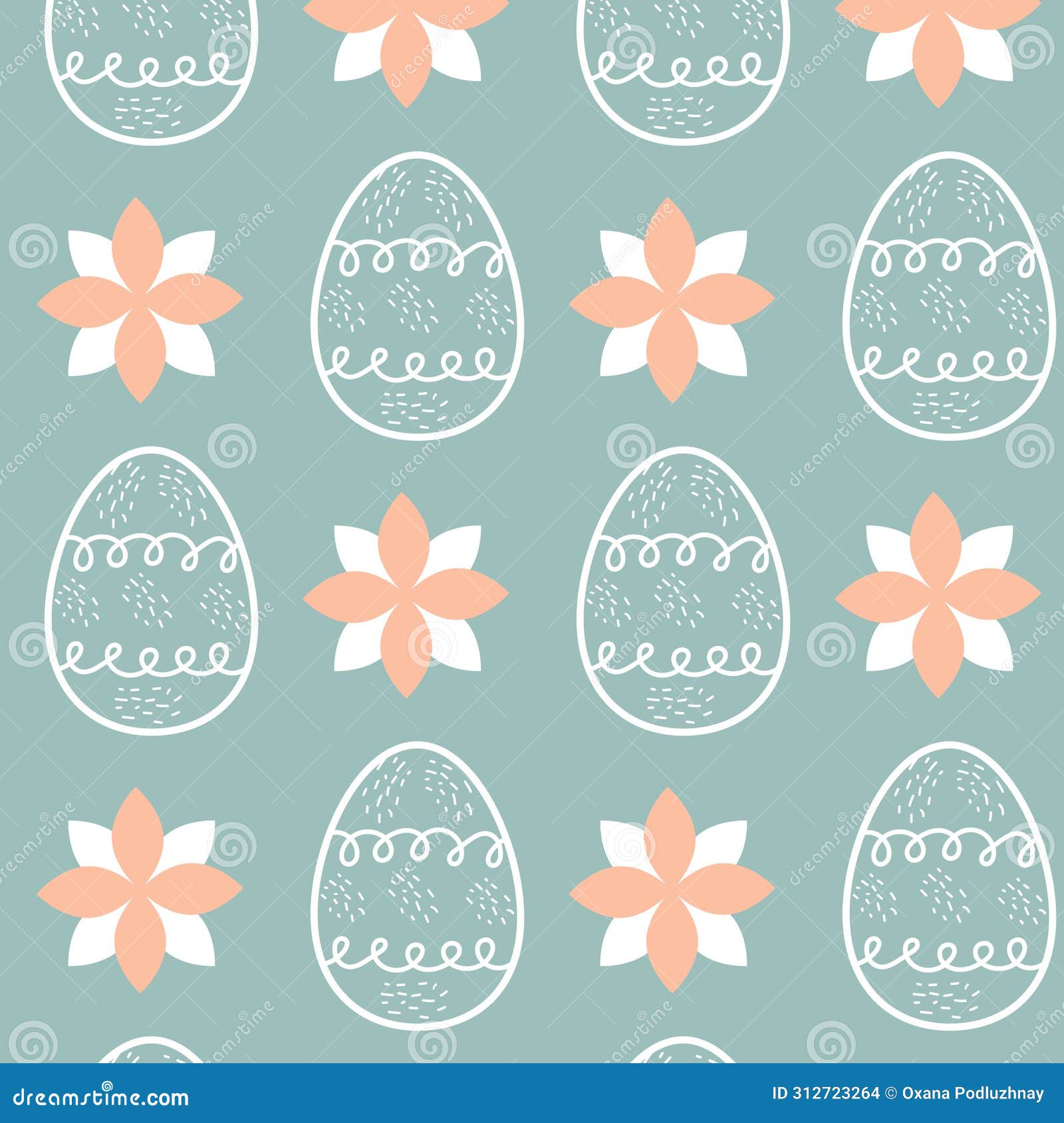 Easter Eggs Simple Seamless Pattern. Easter Eggs, Easter Symbol, Decorative Vector Elements ...