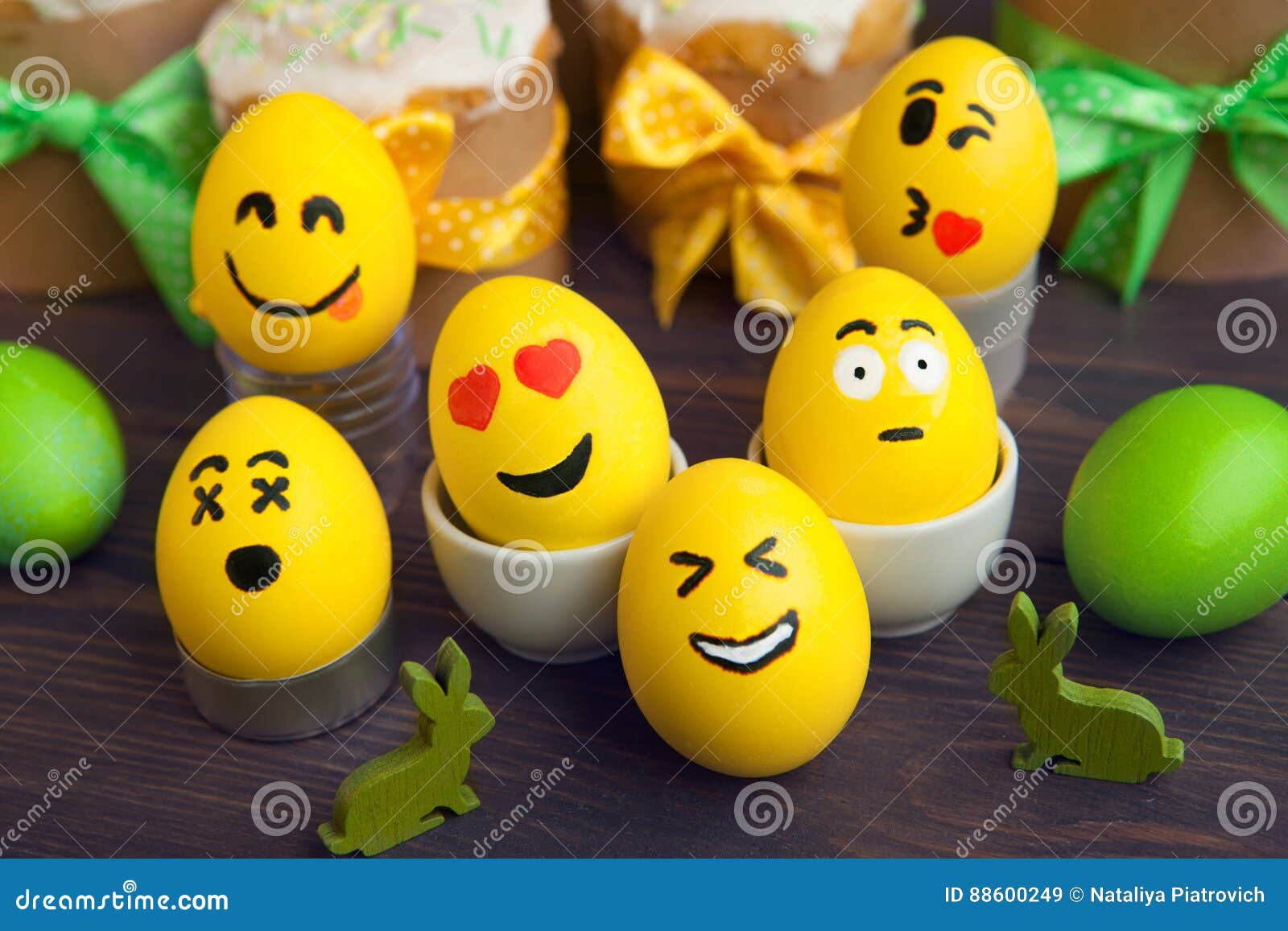 Easter Eggs with Smiley Faces Stock Image - Image of joyful, festive ...