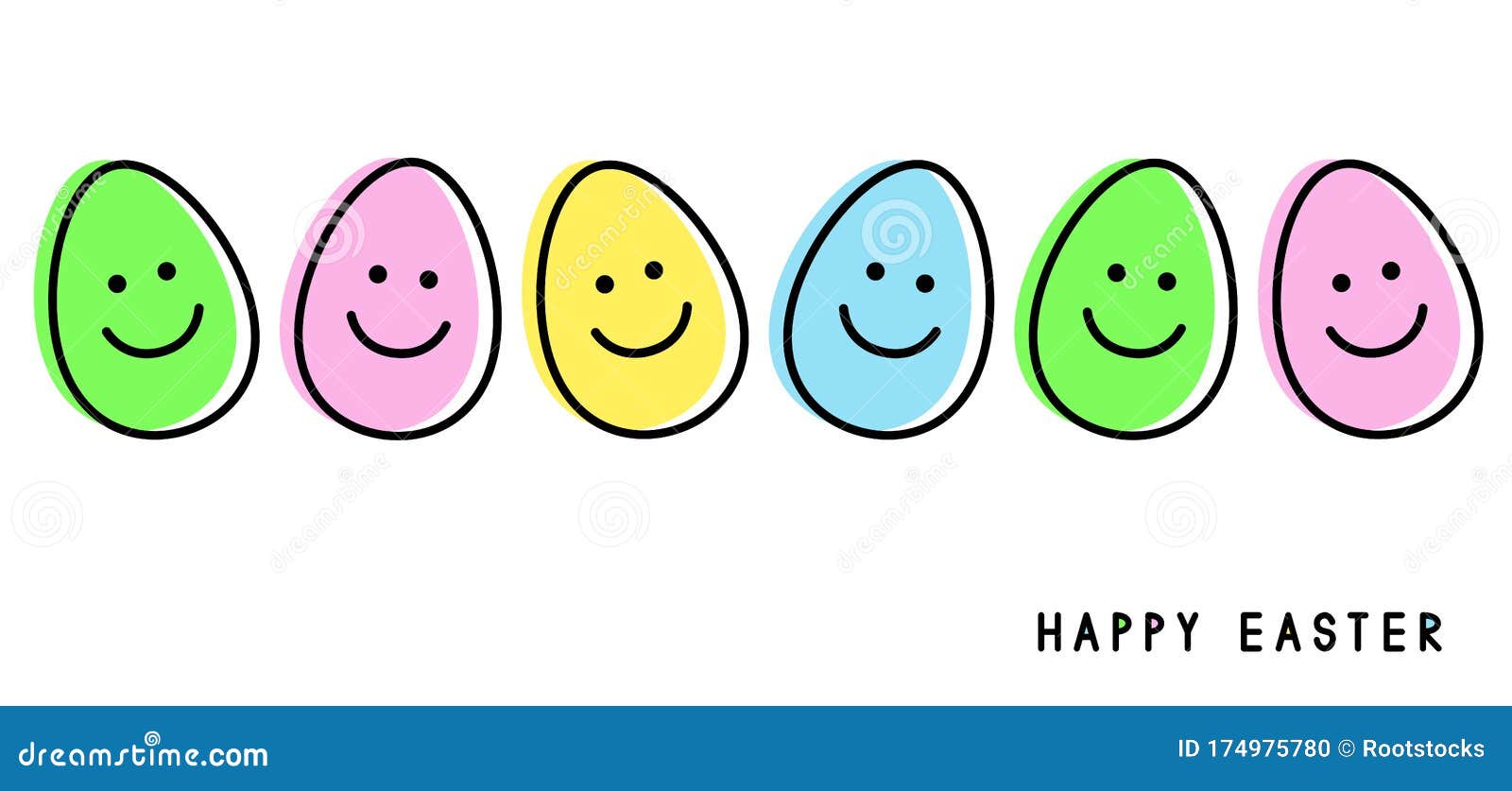 Easter eggs. Smiling faces stock vector. Illustration of expression ...