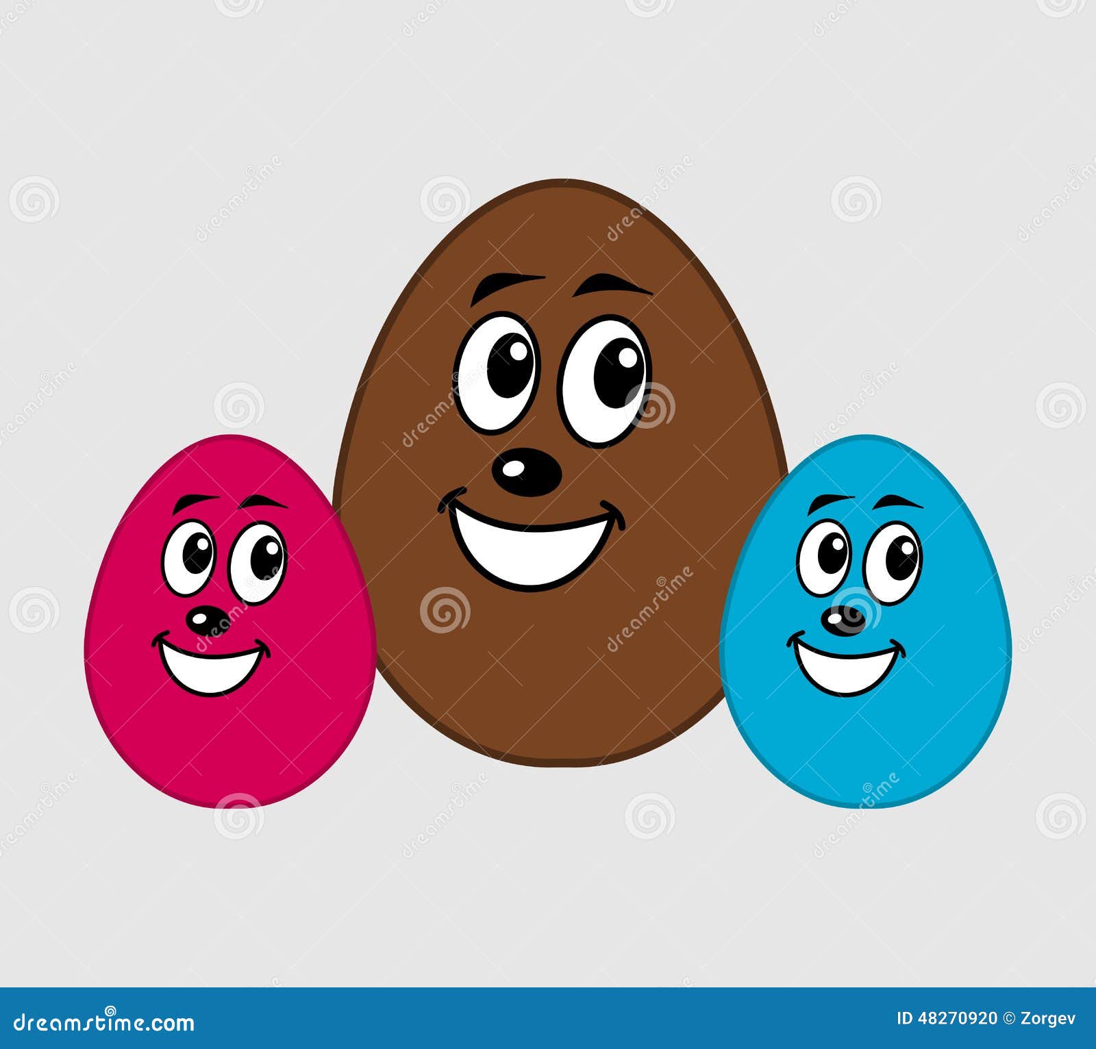Easter eggs smiling stock illustration. Illustration of gift - 48270920