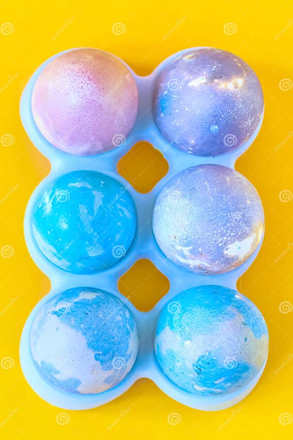 Easter Eggs with Space Intergalactic Pattern Stock Image - Image of ...