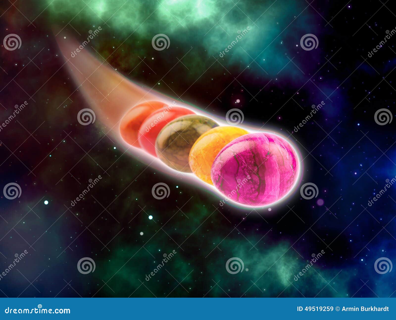 Easter eggs in space stock illustration. Illustration of design - 49519259
