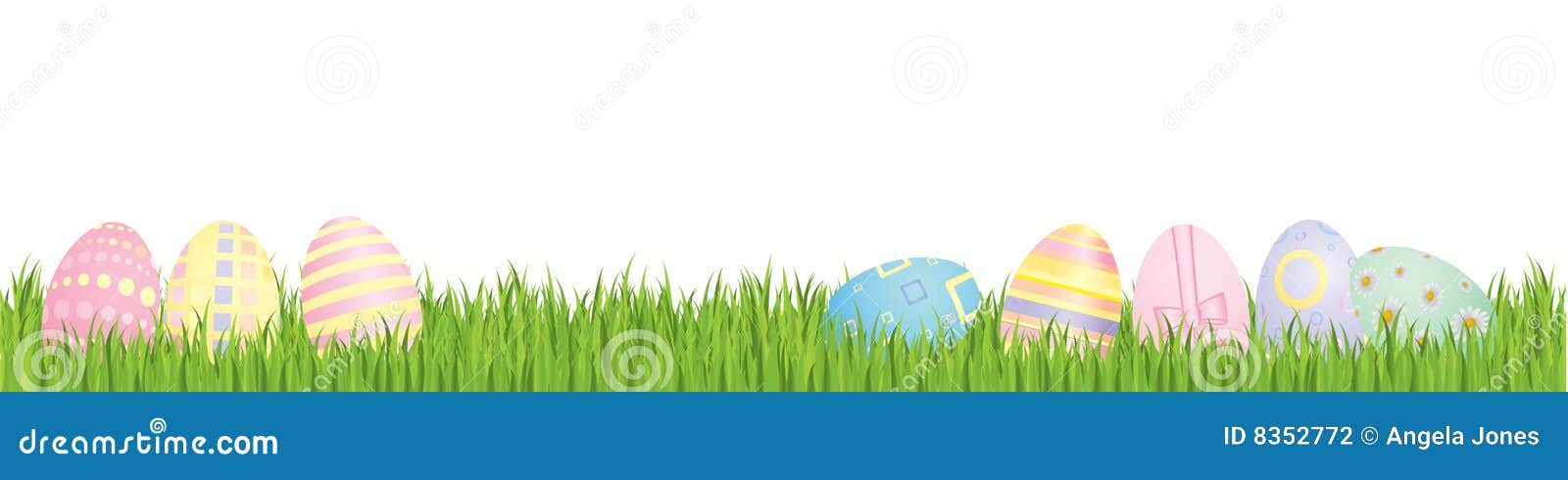 Easter Eggs with Spring Grass Stock Vector - Illustration of flower ...