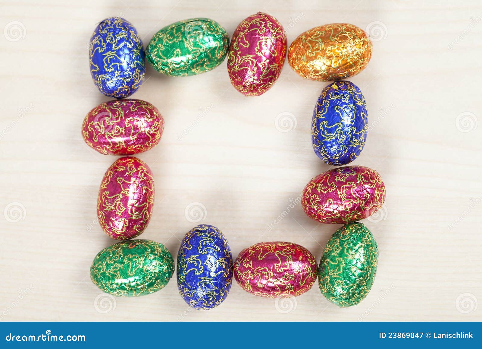 Easter eggs in a square stock image. Image of frame, blue - 23869047