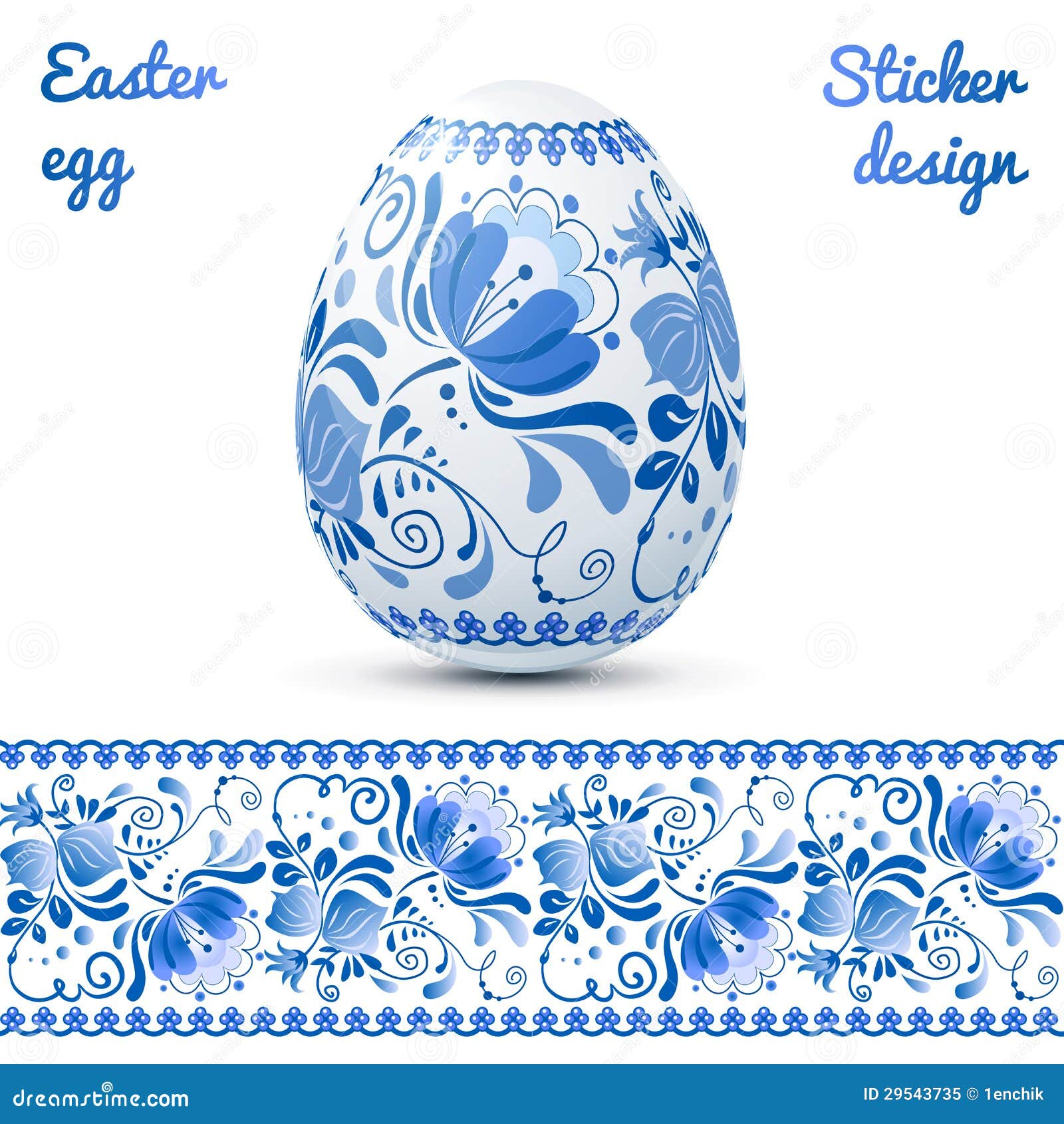 Easter Eggs Sticker Design Template Stock Vector - Illustration of gift ...