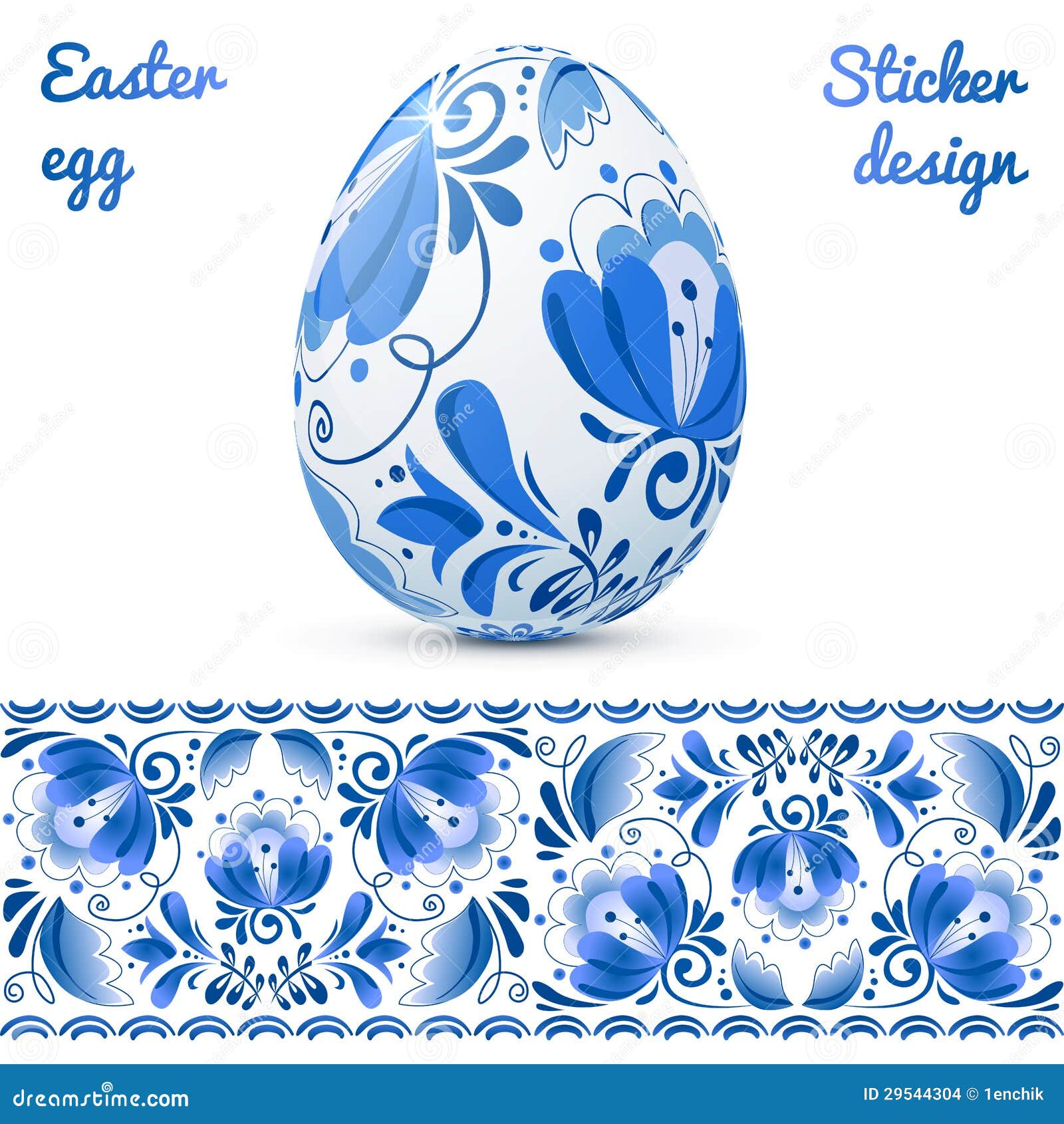 Easter Eggs Sticker Design Template Stock Vector - Illustration of gift ...