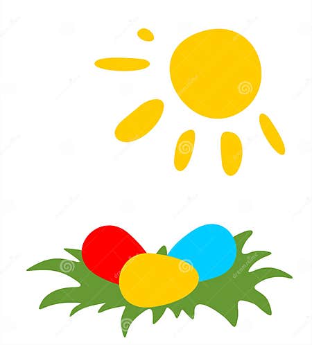 Easter eggs and sun stock vector. Illustration of season - 4589089