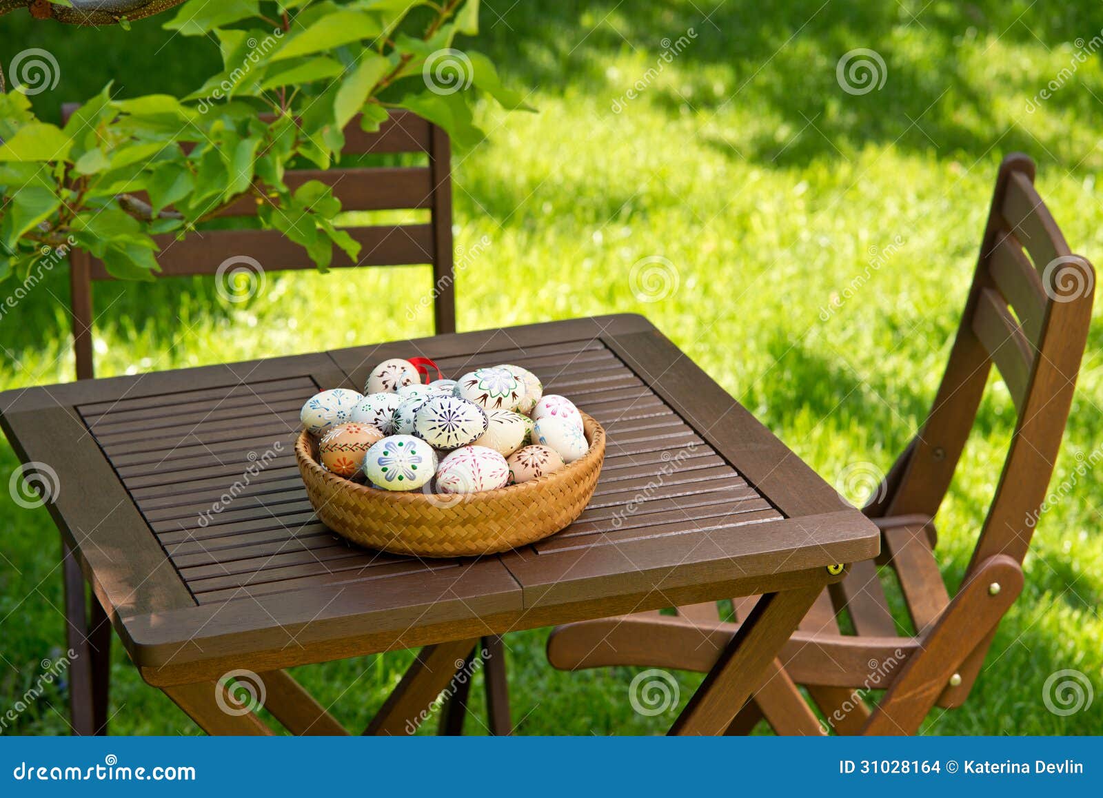 Easter eggs on the table stock photo. Image of easter - 31028164