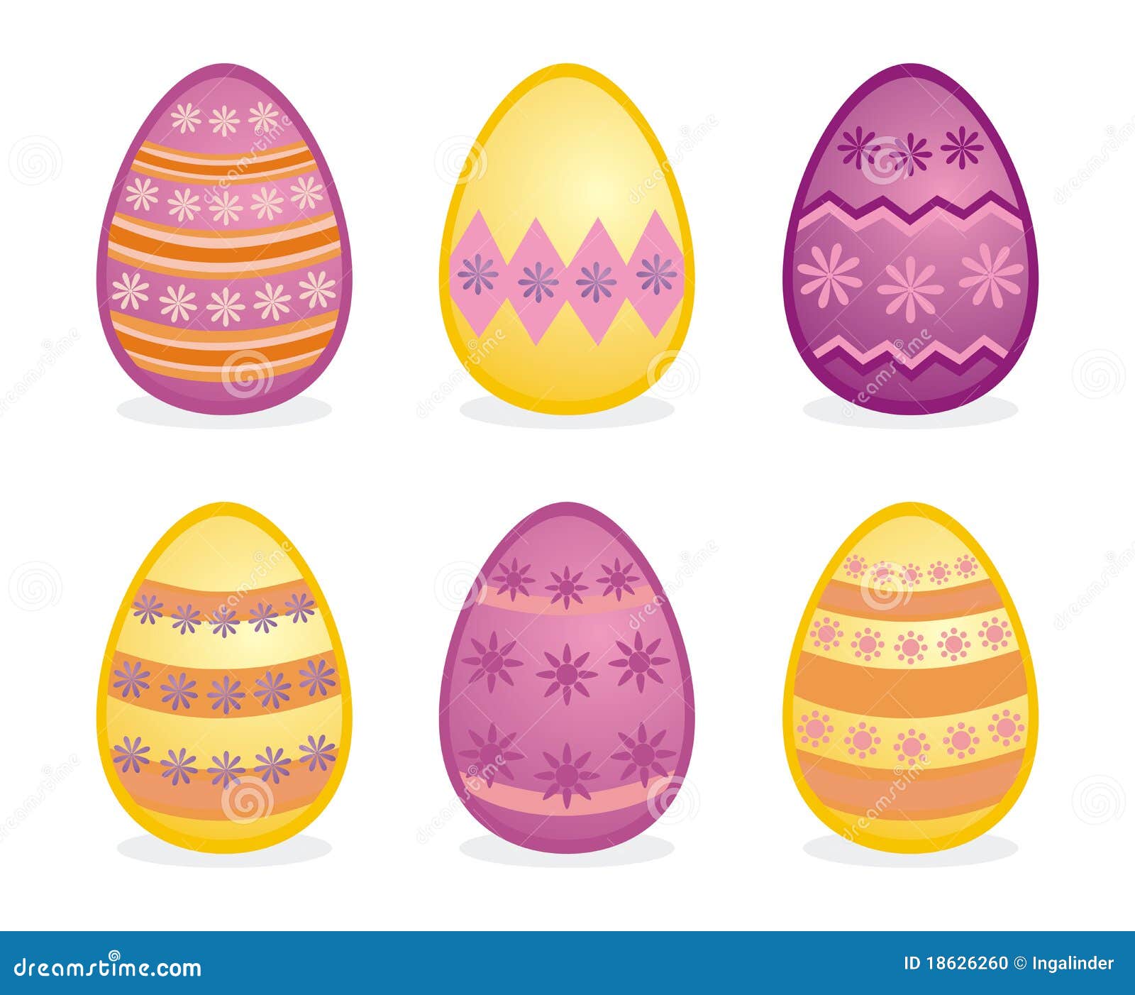 Easter Eggs Traditional Colorful Vector Icons Stock Vector ...