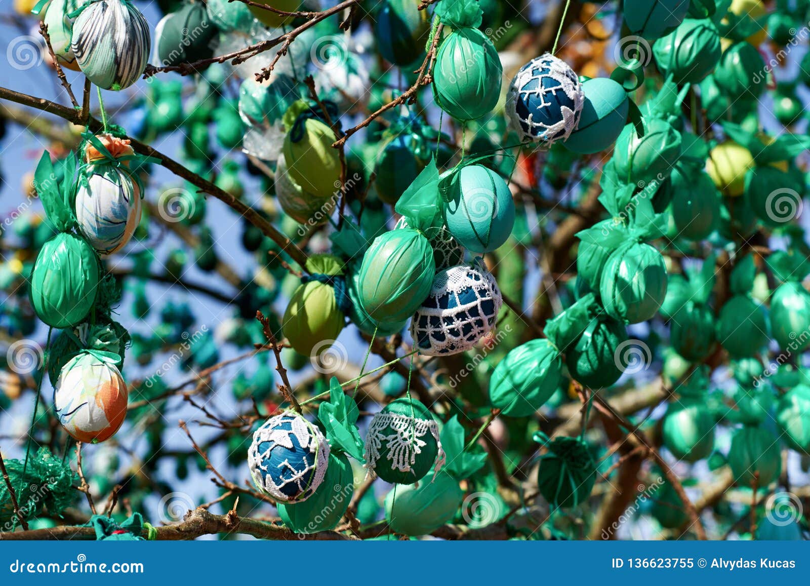 Easter Eggs on the Tree.Eggs Hang on a Tree Stock Image - Image of bush ...