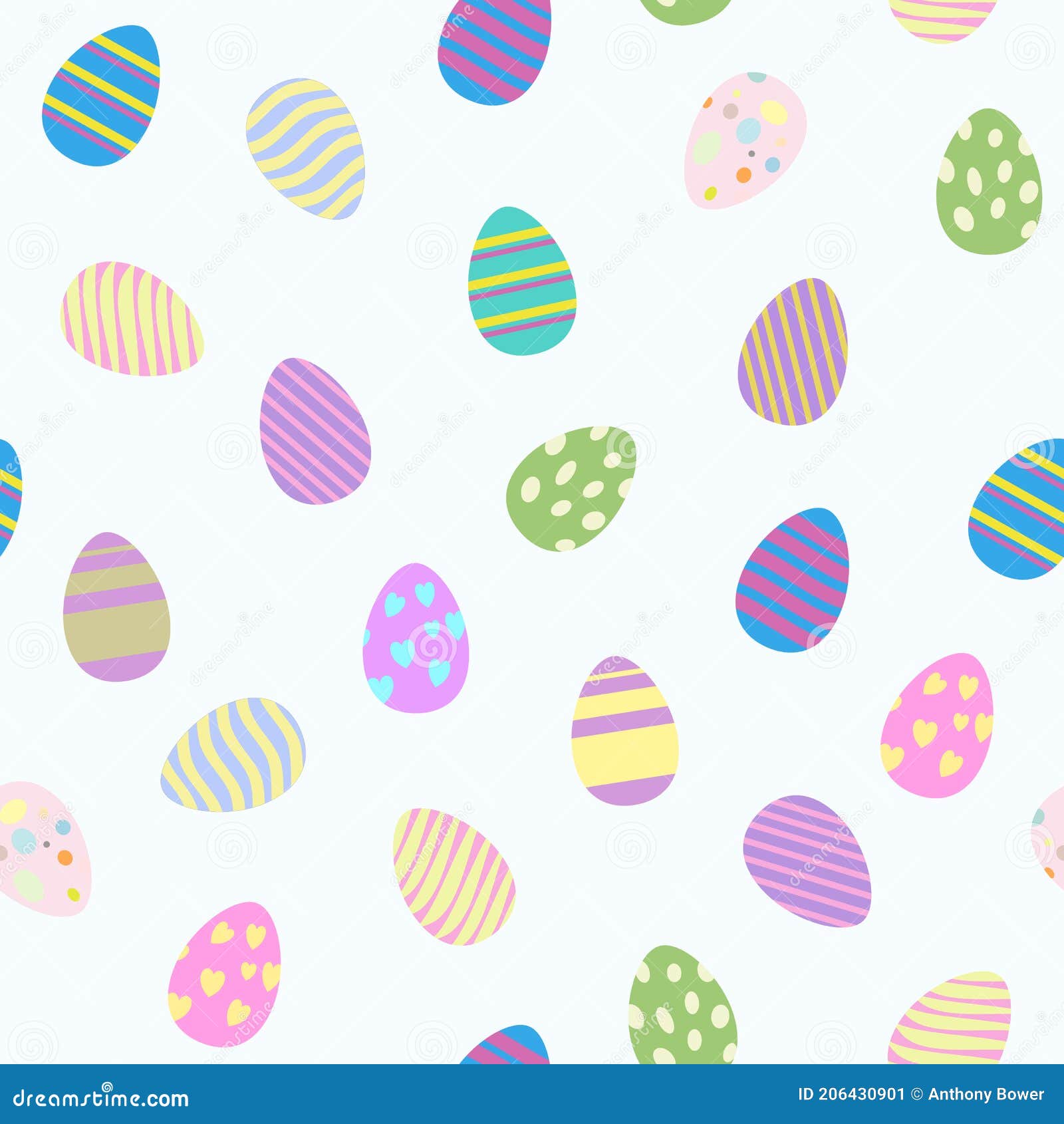 Seamless Repeating Pattern of Colourful Easter Eggs Stock Vector ...