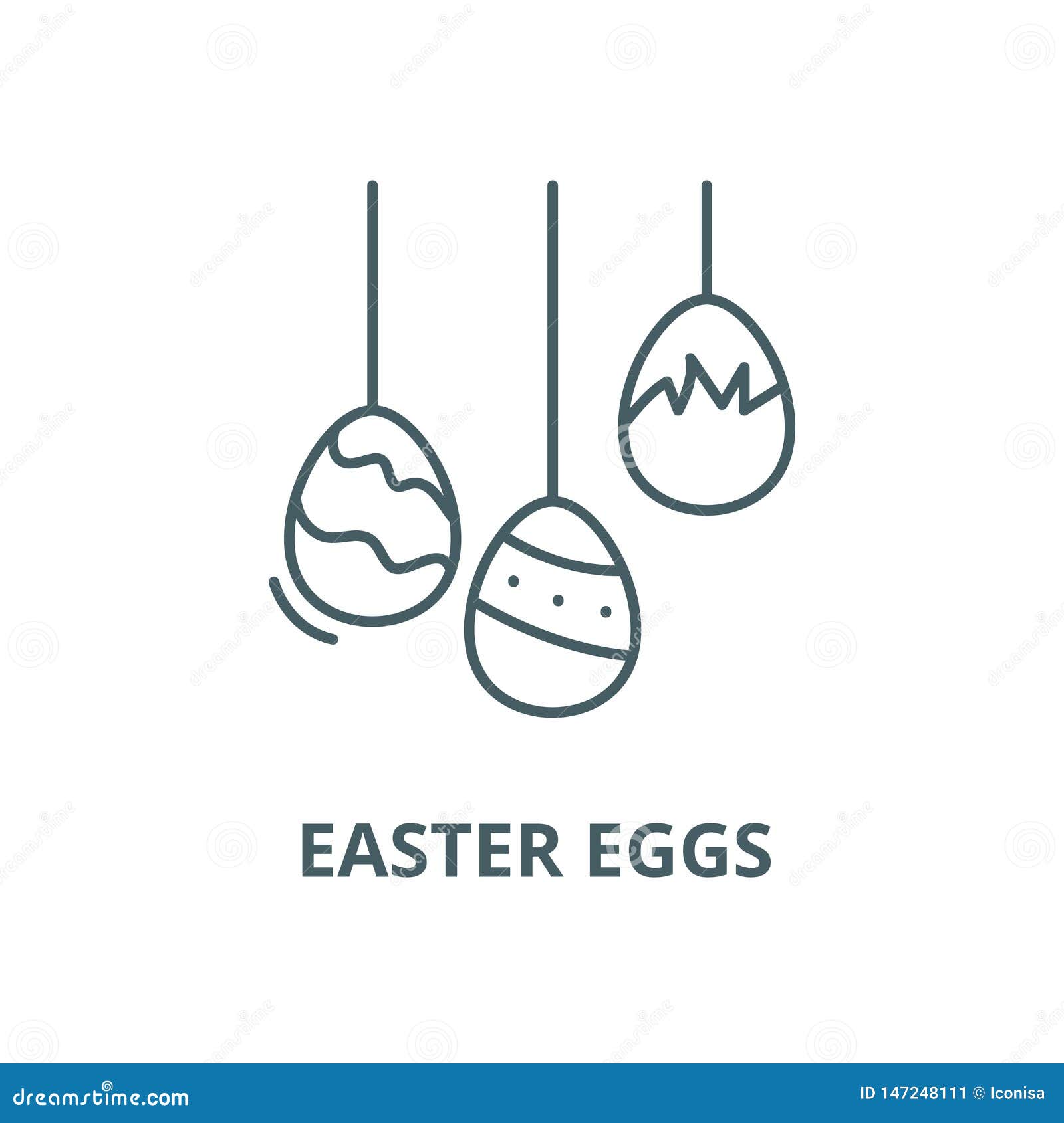 Easter Eggs Vector Line Icon, Linear Concept, Outline Sign, Symbol ...