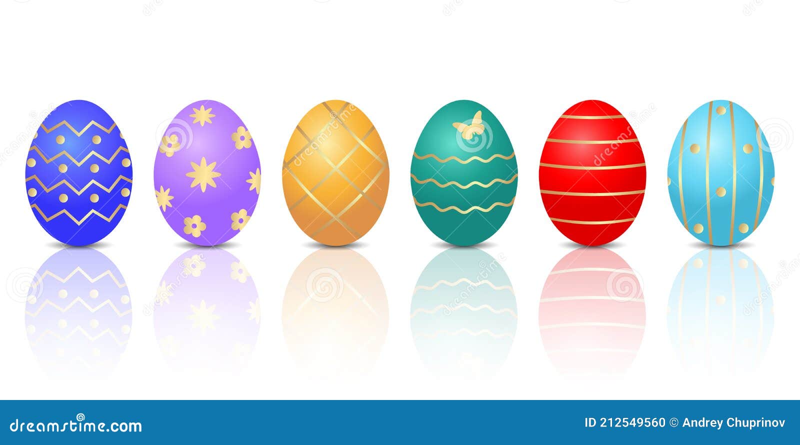 Easter Eggs on a White Background. Vector Illustration Stock Vector ...