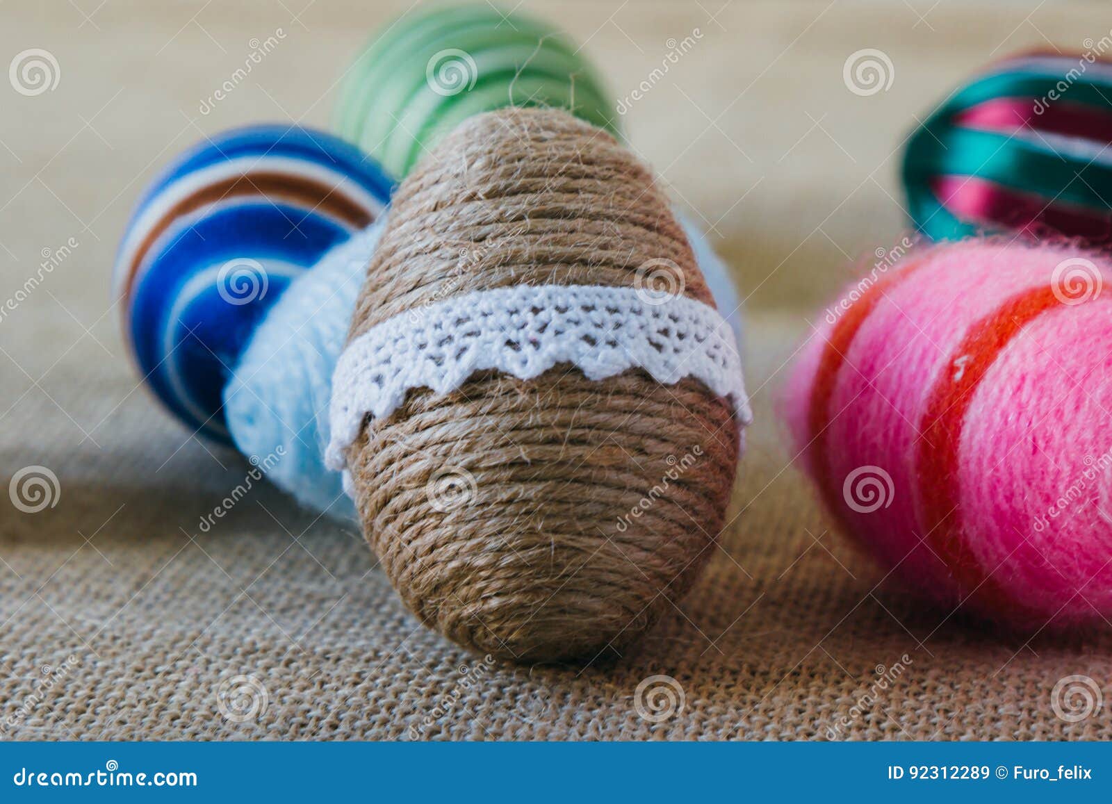 Easter Eggs Wrapped in String Stock Image - Image of twine, tradition ...