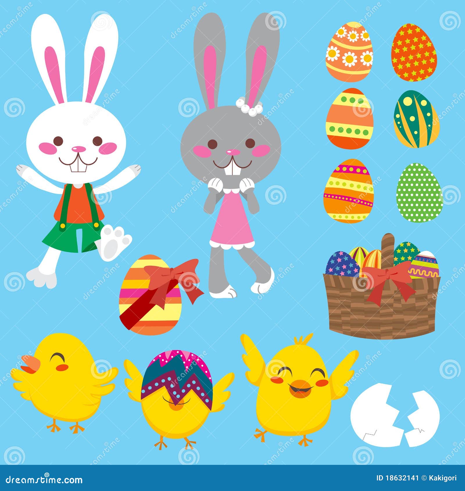 Easter Elements stock vector. Illustration of sweet, bunny - 18632141