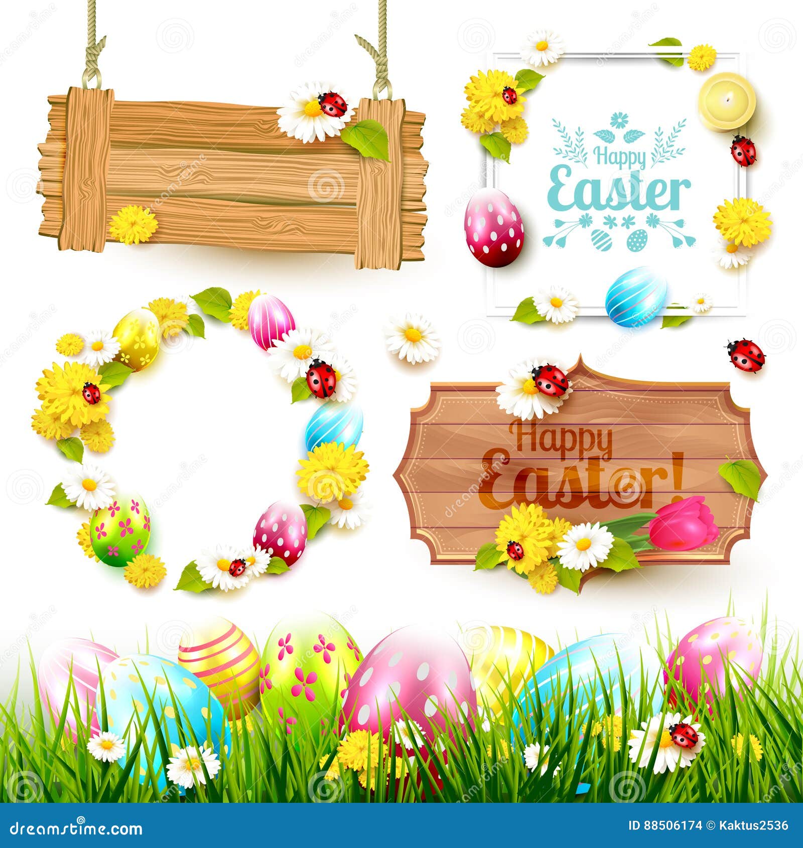 Easter elements collection stock vector. Illustration of sign - 88506174