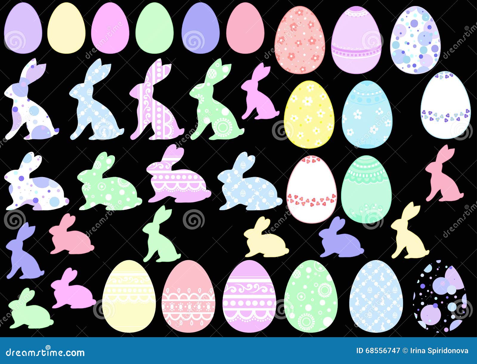Easter elements stock vector. Illustration of pattern - 68556747