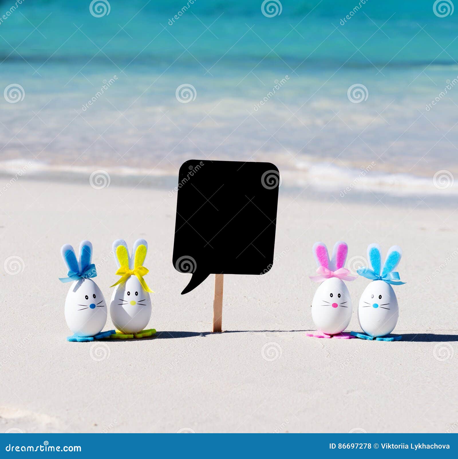 Easter, Estereggs on the Beach, Sand, Ocean and Sea Stock Photo - Image ...