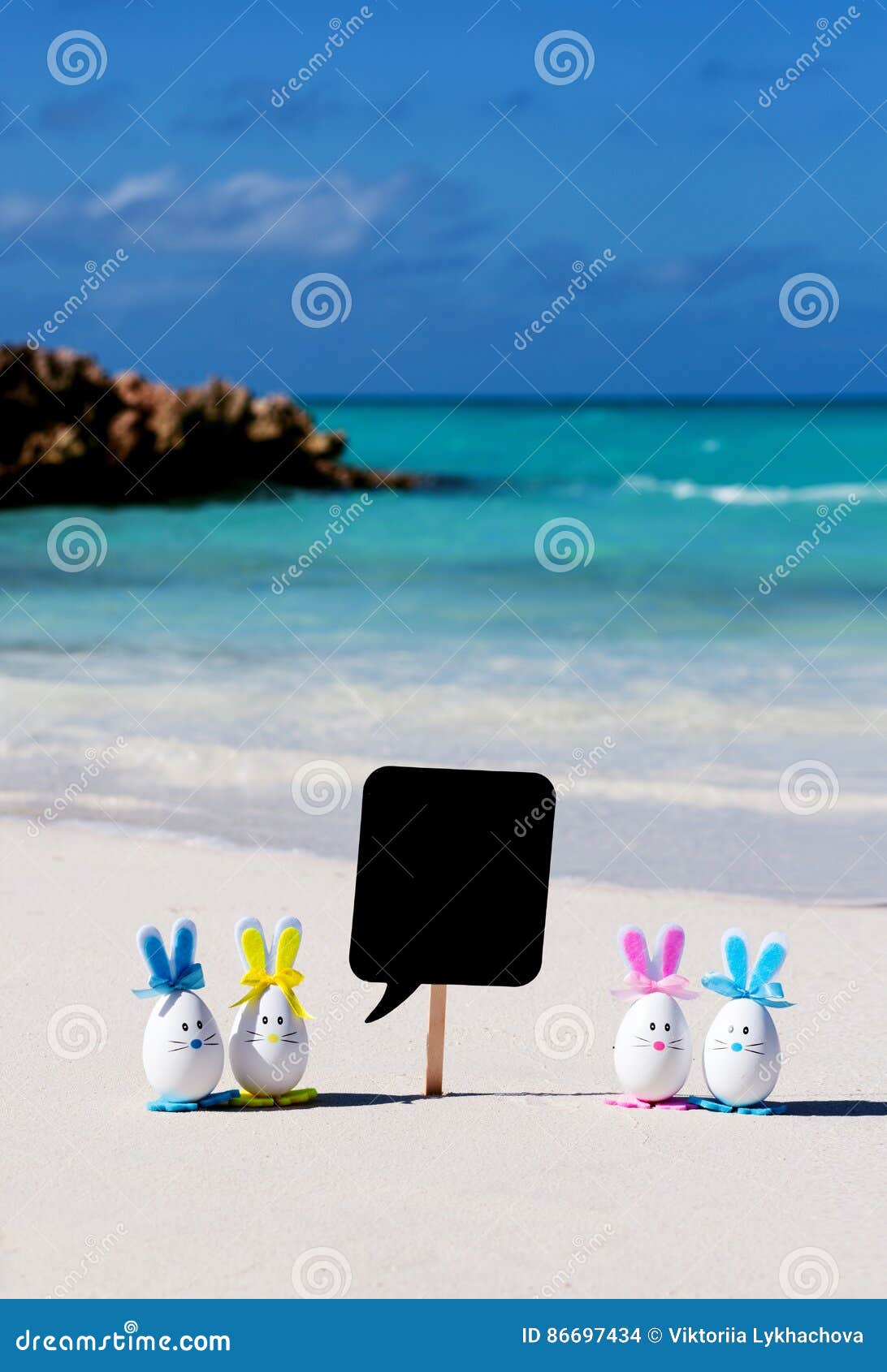 Easter, Estereggs on the Beach, Sand, Ocean and Sea Stock Photo - Image ...