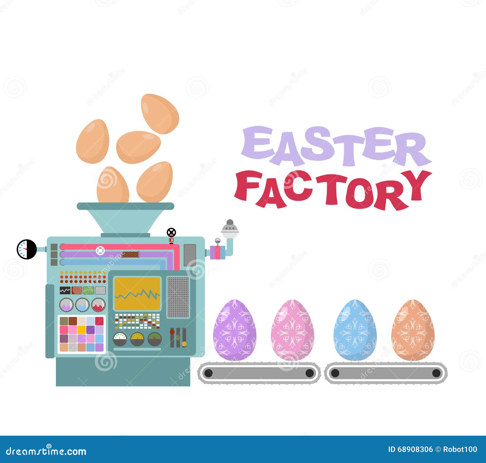 Easter Factory. Production of Beautiful Eggs. Production Technology of ...