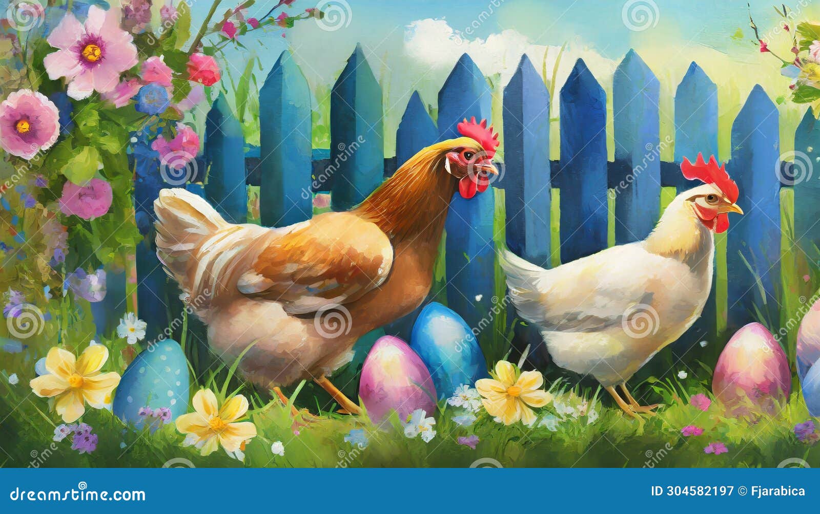 Easter on Farm with Animals Hen with Egg Stock Image - Image of ...