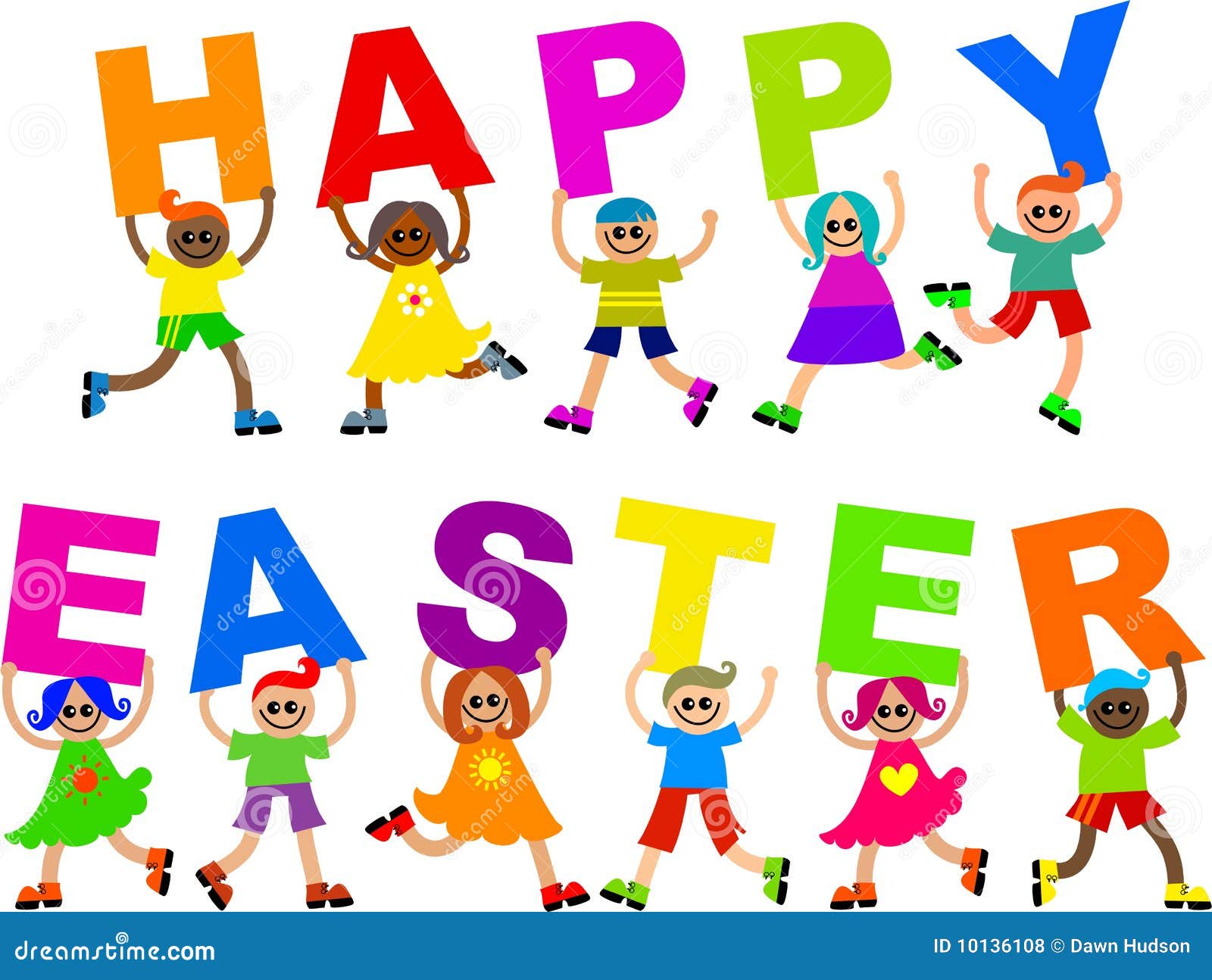 Easter feliz ilustração stock. Ilustração de amigos, grupo - 10136108