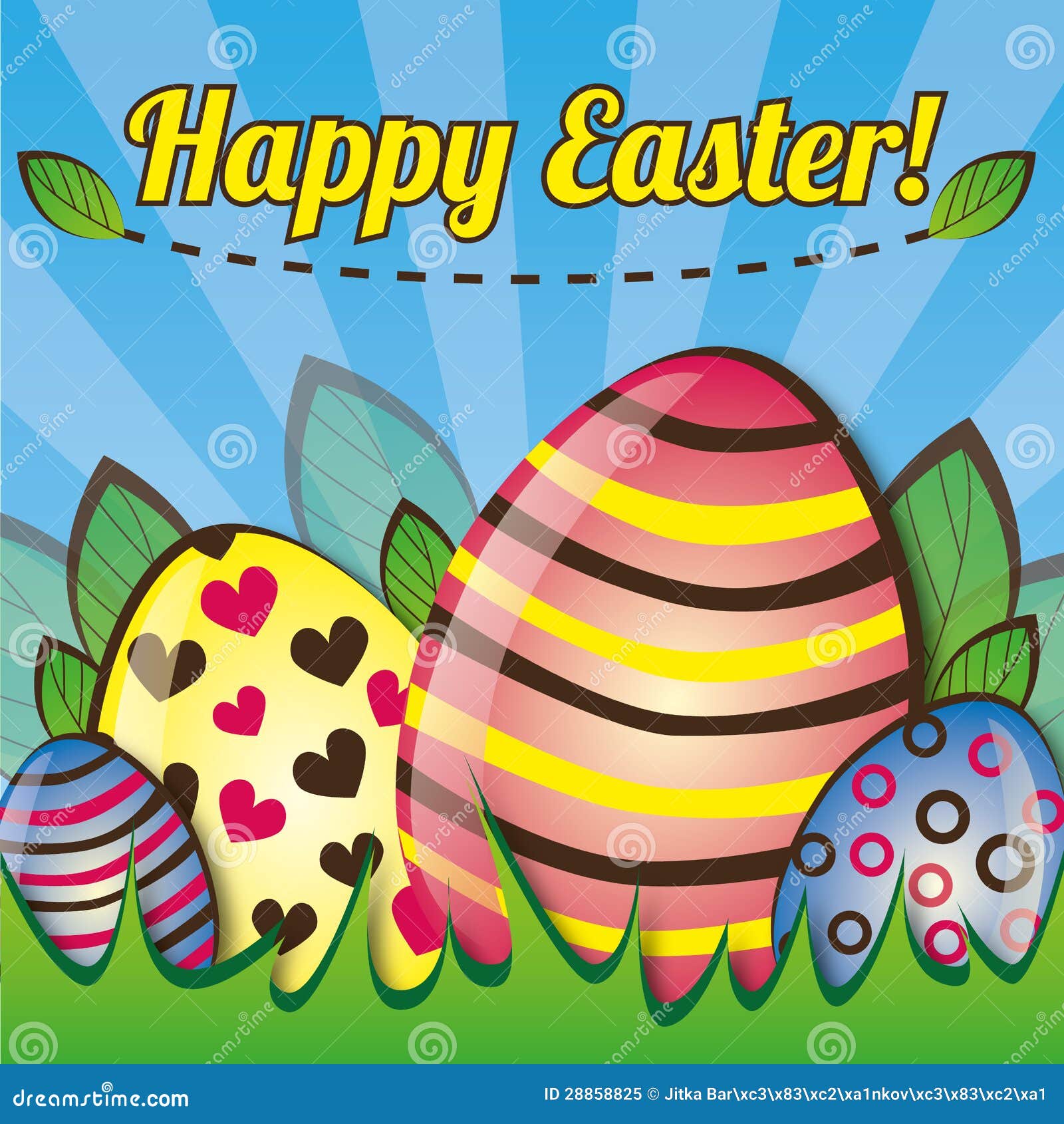 Easter feliz ilustração stock. Ilustração de folha, prado - 28858825