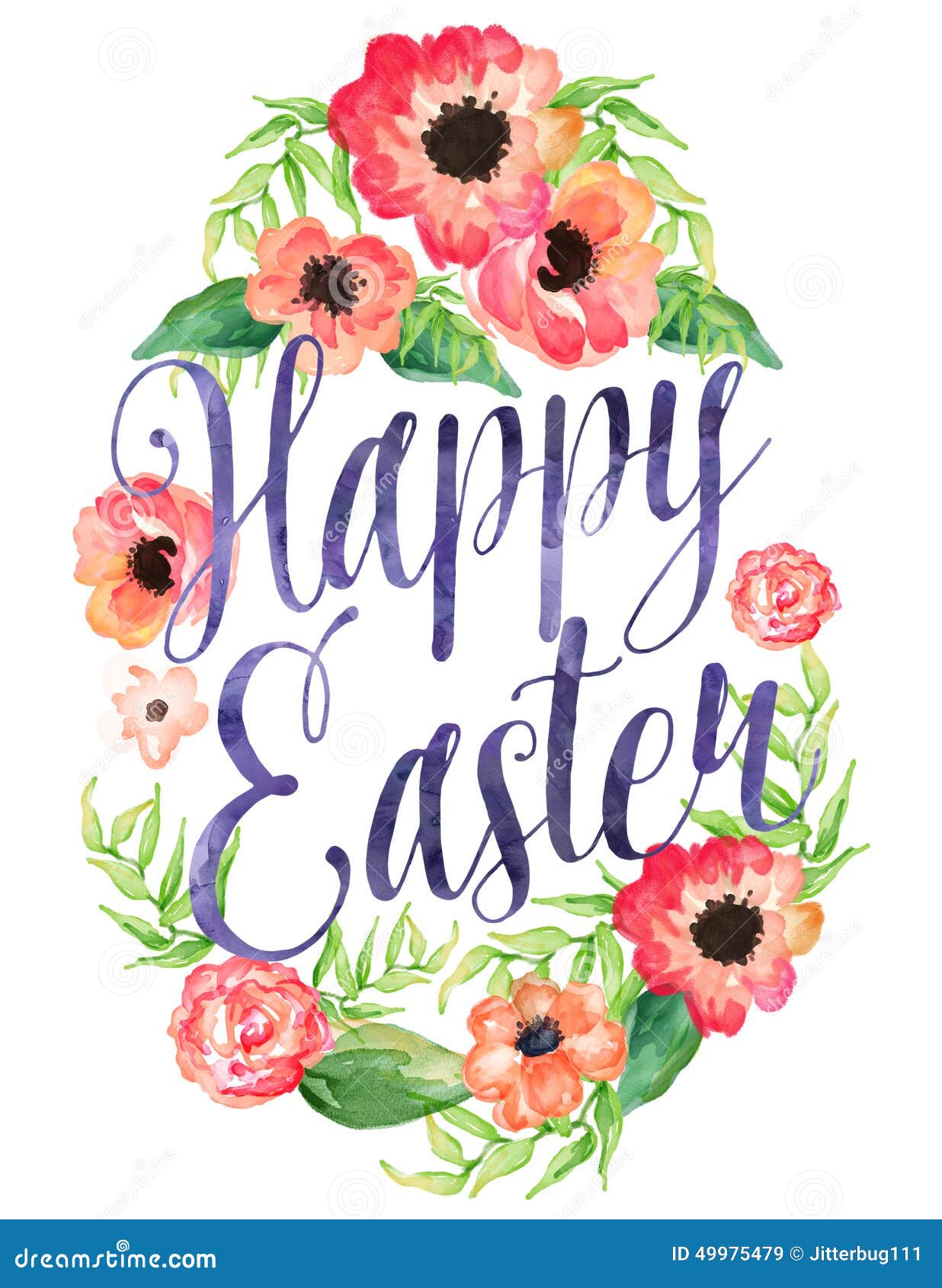 Easter feliz ilustração stock. Ilustração de floral, folhas - 49975479