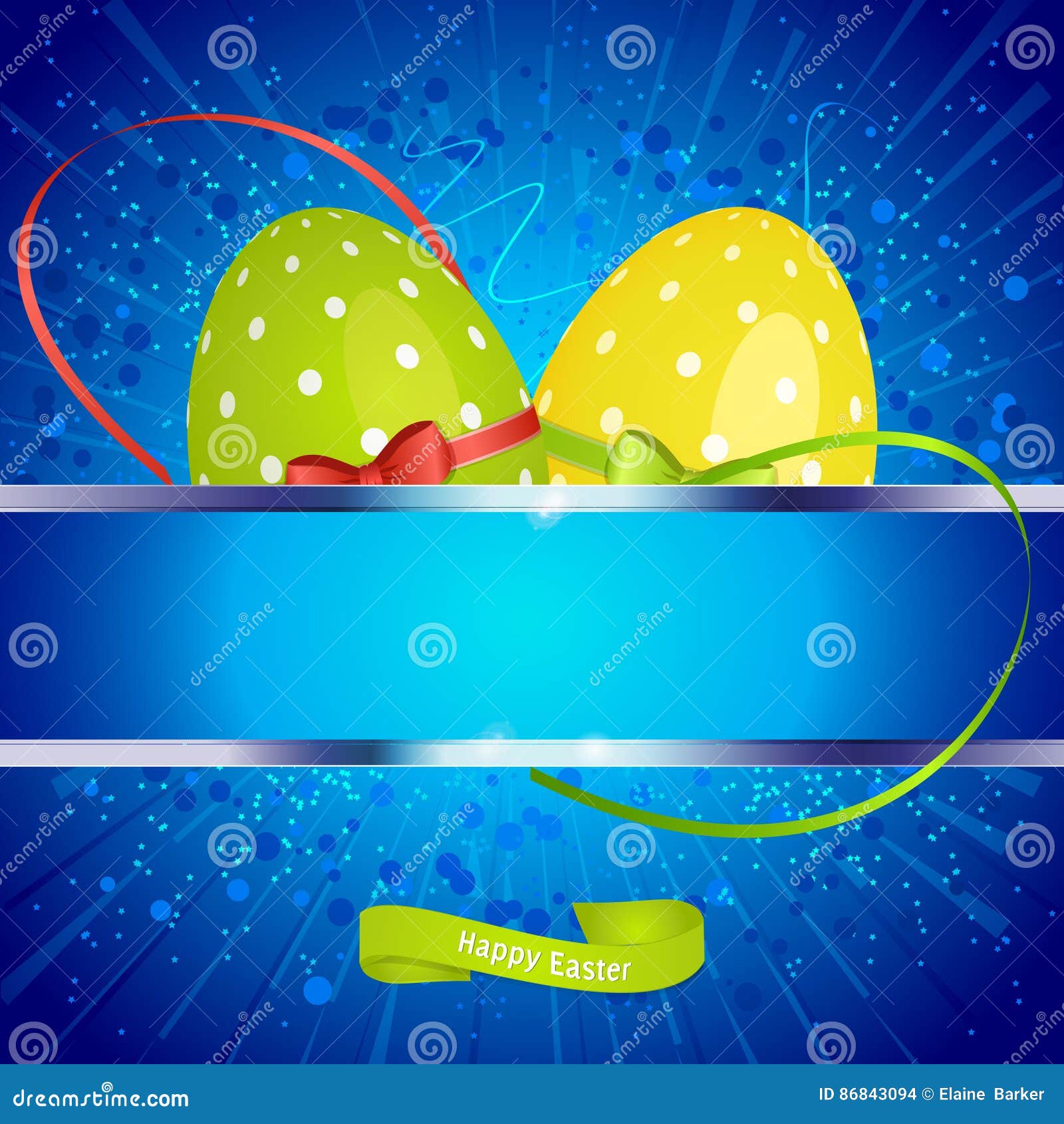 Easter Festive Background with Copy Space and Eggs Stock Illustration ...