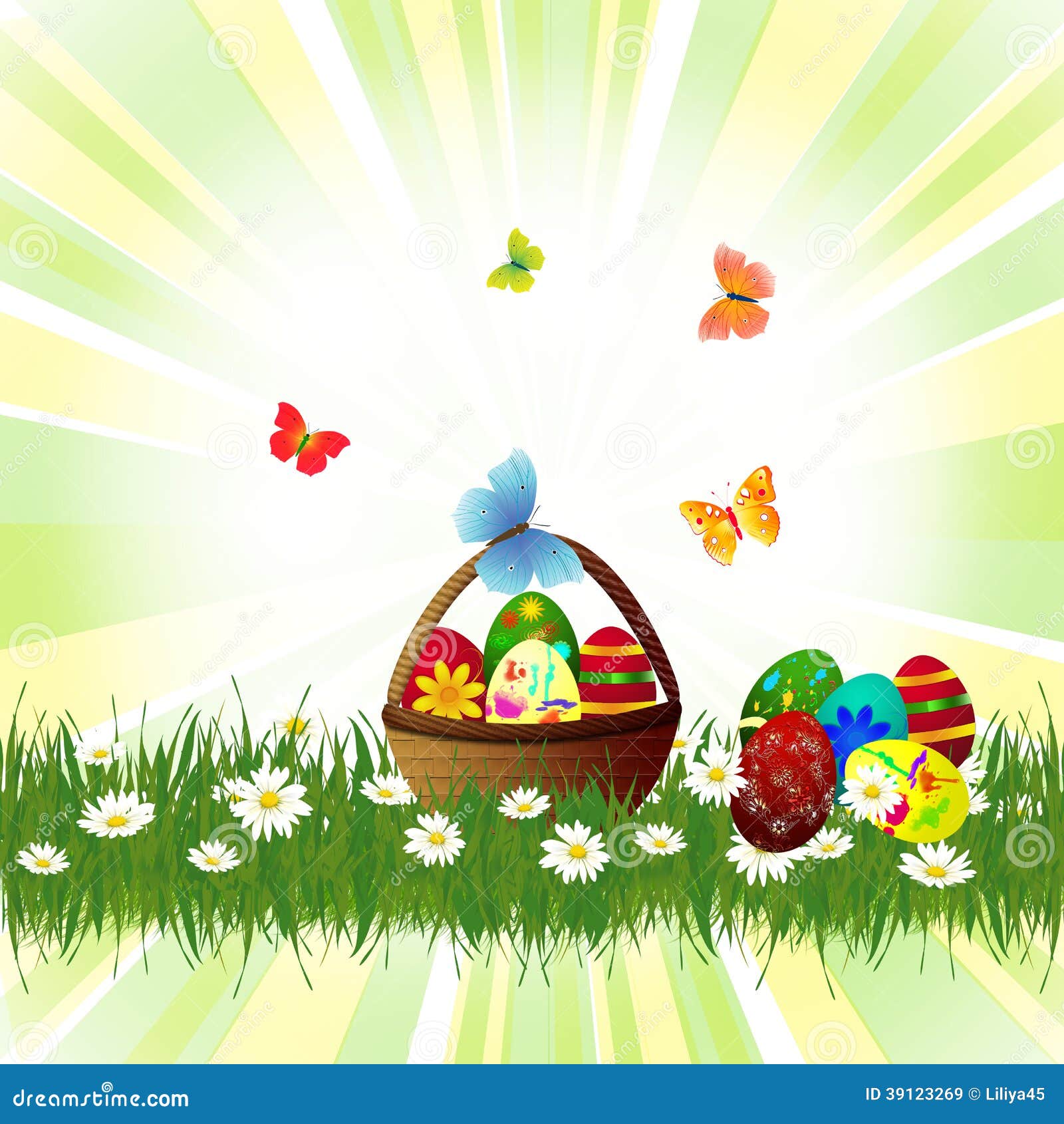 Easter festive. stock illustration. Illustration of meadow - 39123269