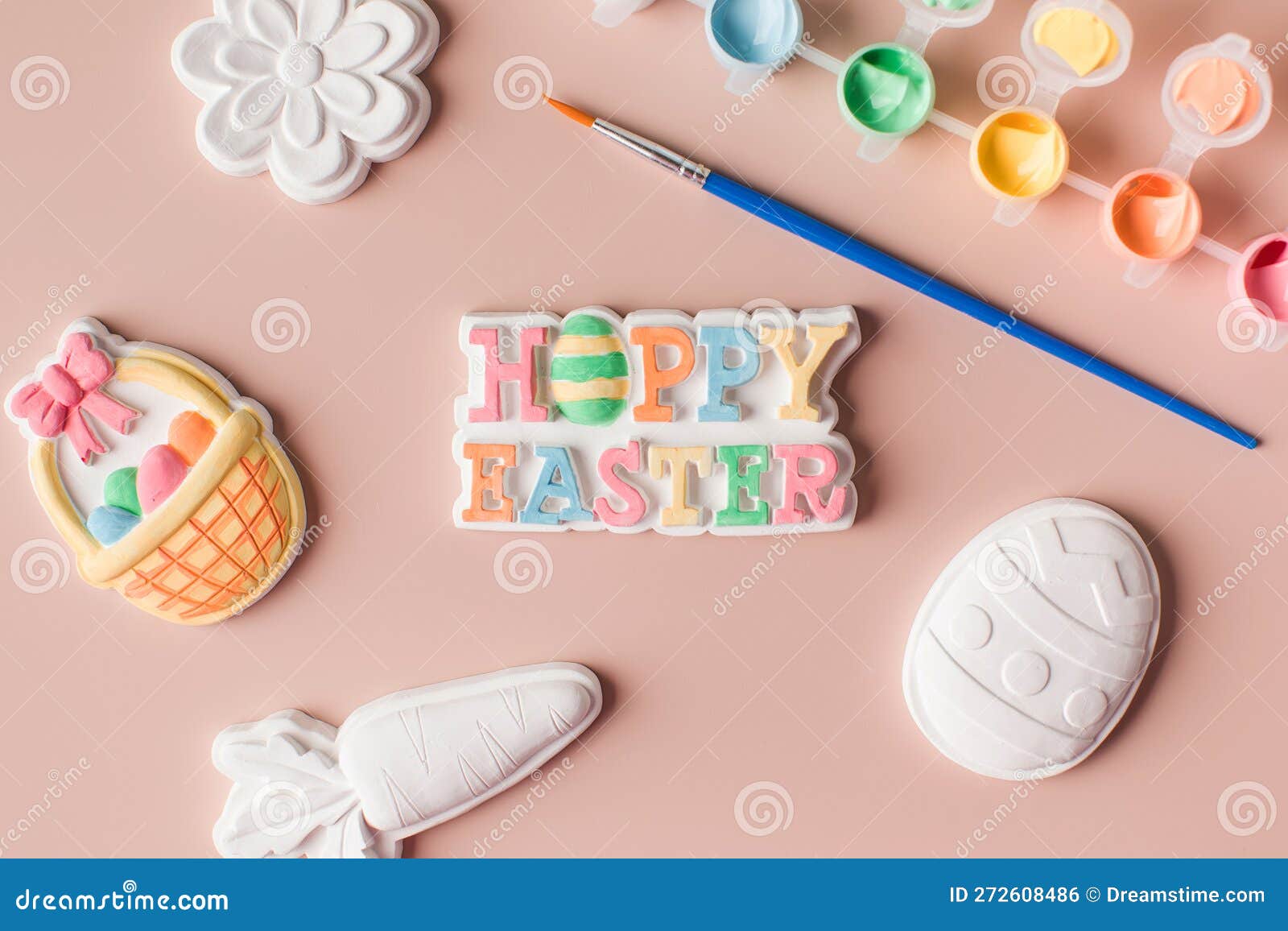 Easter Figures Made of Plaster with Paints, the Concept of Children S ...