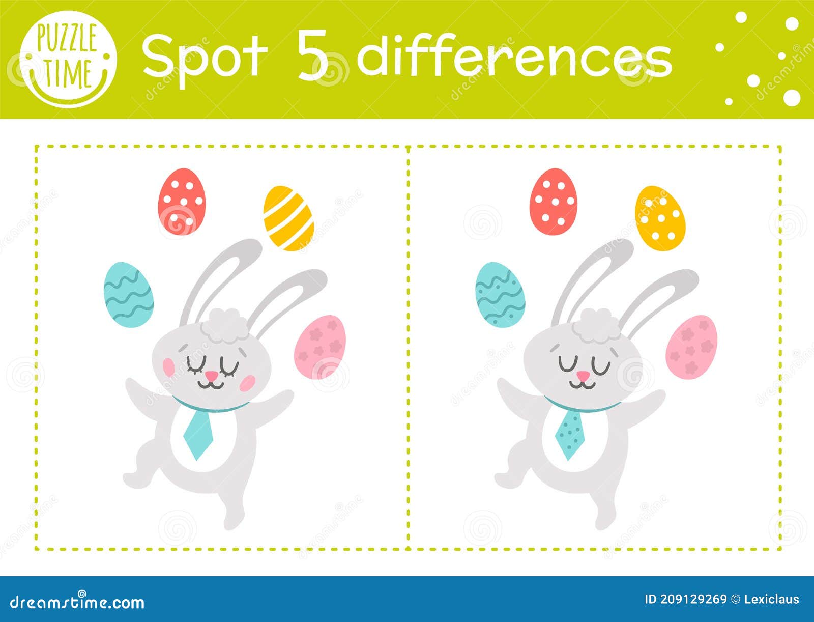 Easter Find Differences Game for Children. Holiday Educational Activity ...