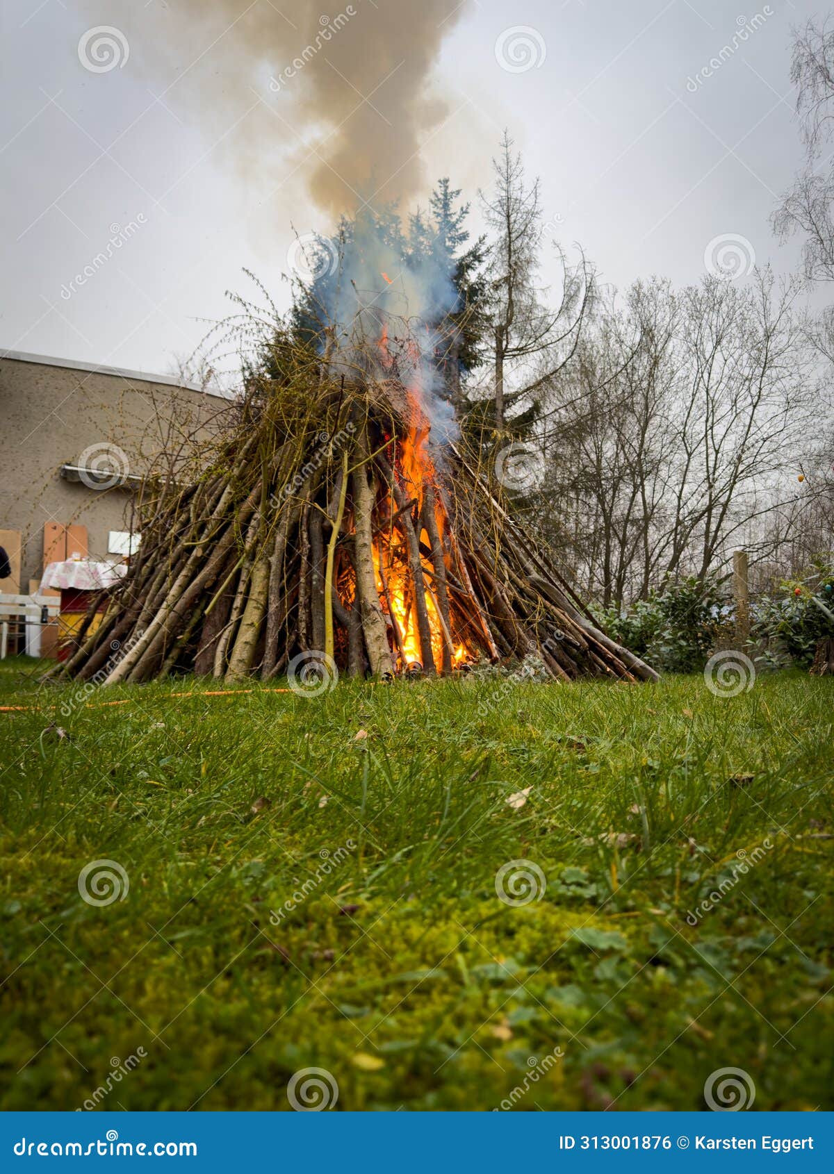 An Easter Fire Burns in the Meadow Stock Photo - Image of glow, texture ...
