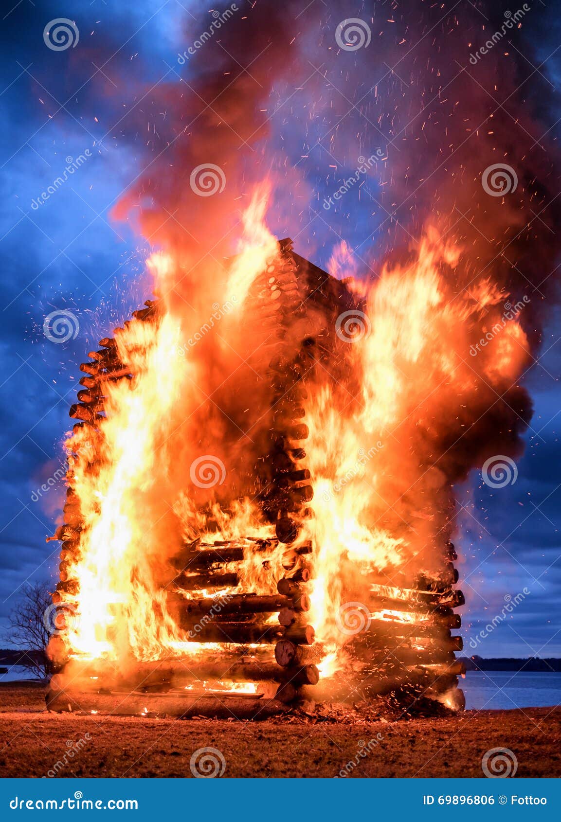 Easter fire stock photo. Image of forest, flaming, midsummer - 69896806