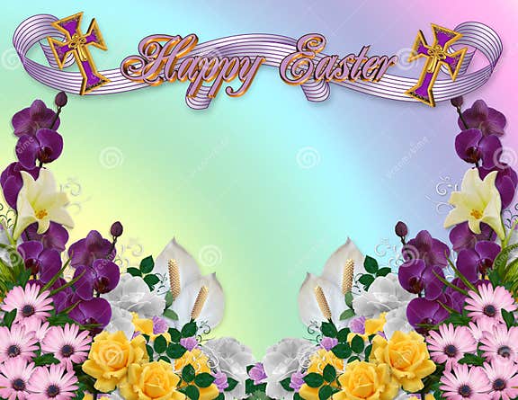 Easter floral border stock illustration. Illustration of frame - 13251333